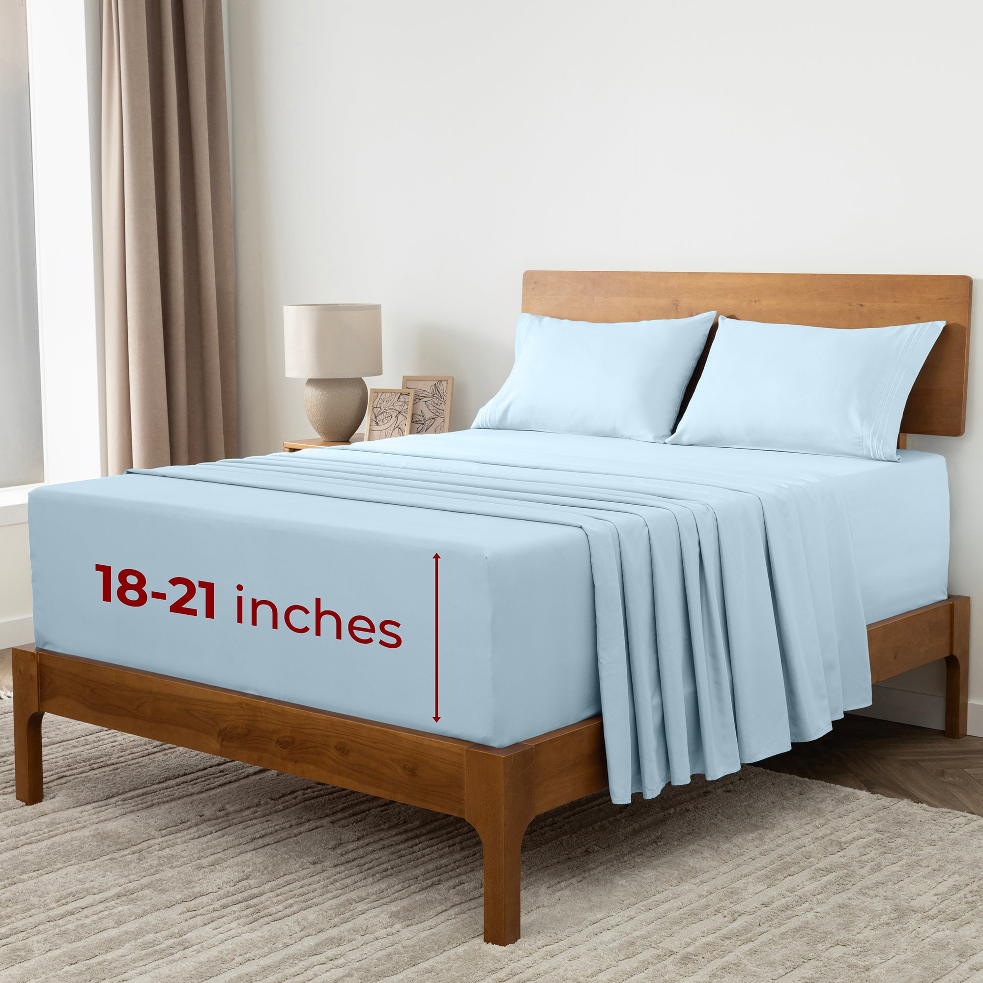 Mellanni Iconic Sheet Set 90 GSM Microfiber, Extra Deep Pocket, 5 Piece ...
