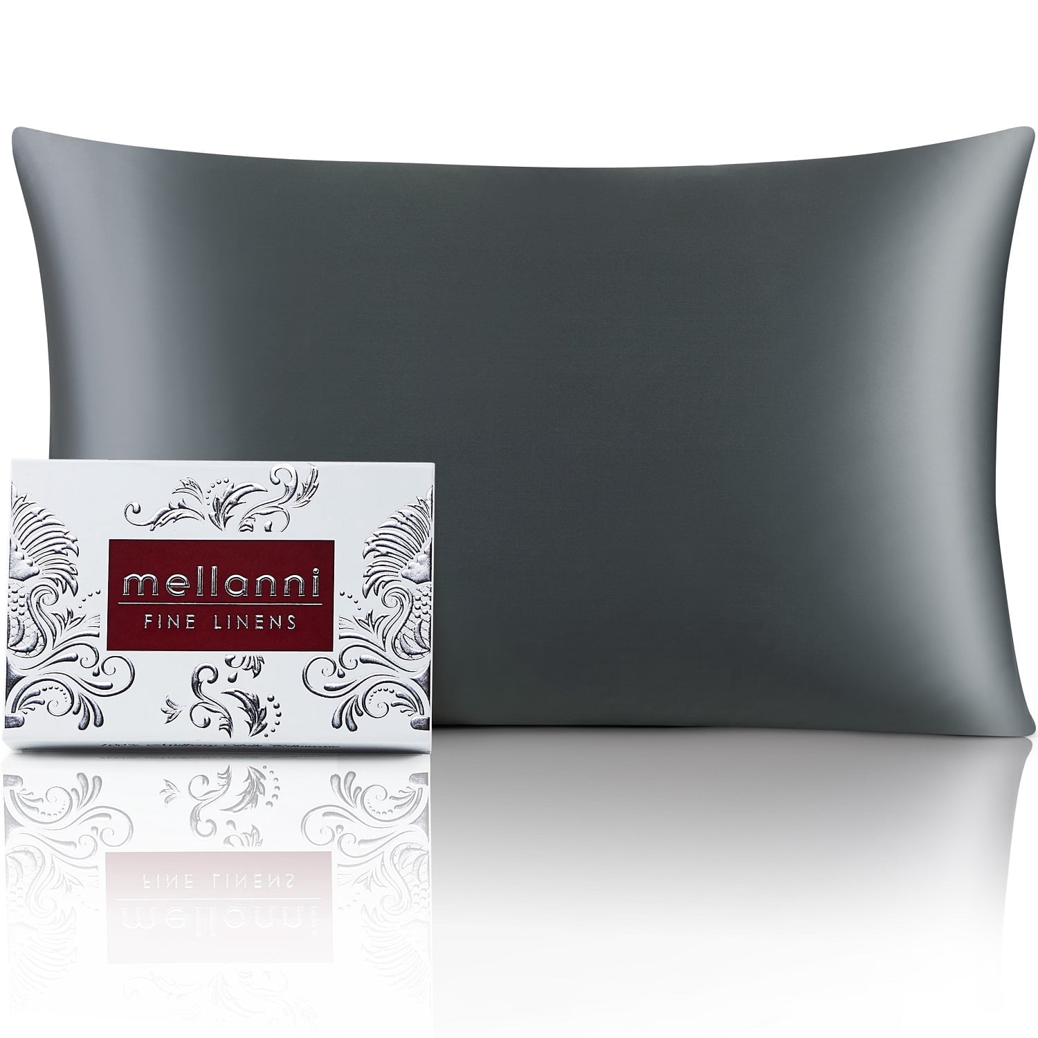 Mellanni Mulberry Silk Standard Size Pillowcase, Dark Gray, Hair & Skin ...