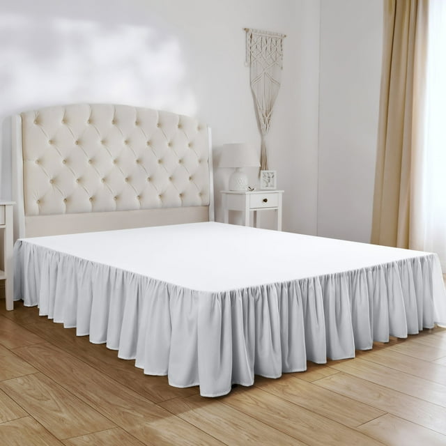 Mellanni Ruffled Bed Skirt 15 Inch Drop Iconic Collection Microfiber