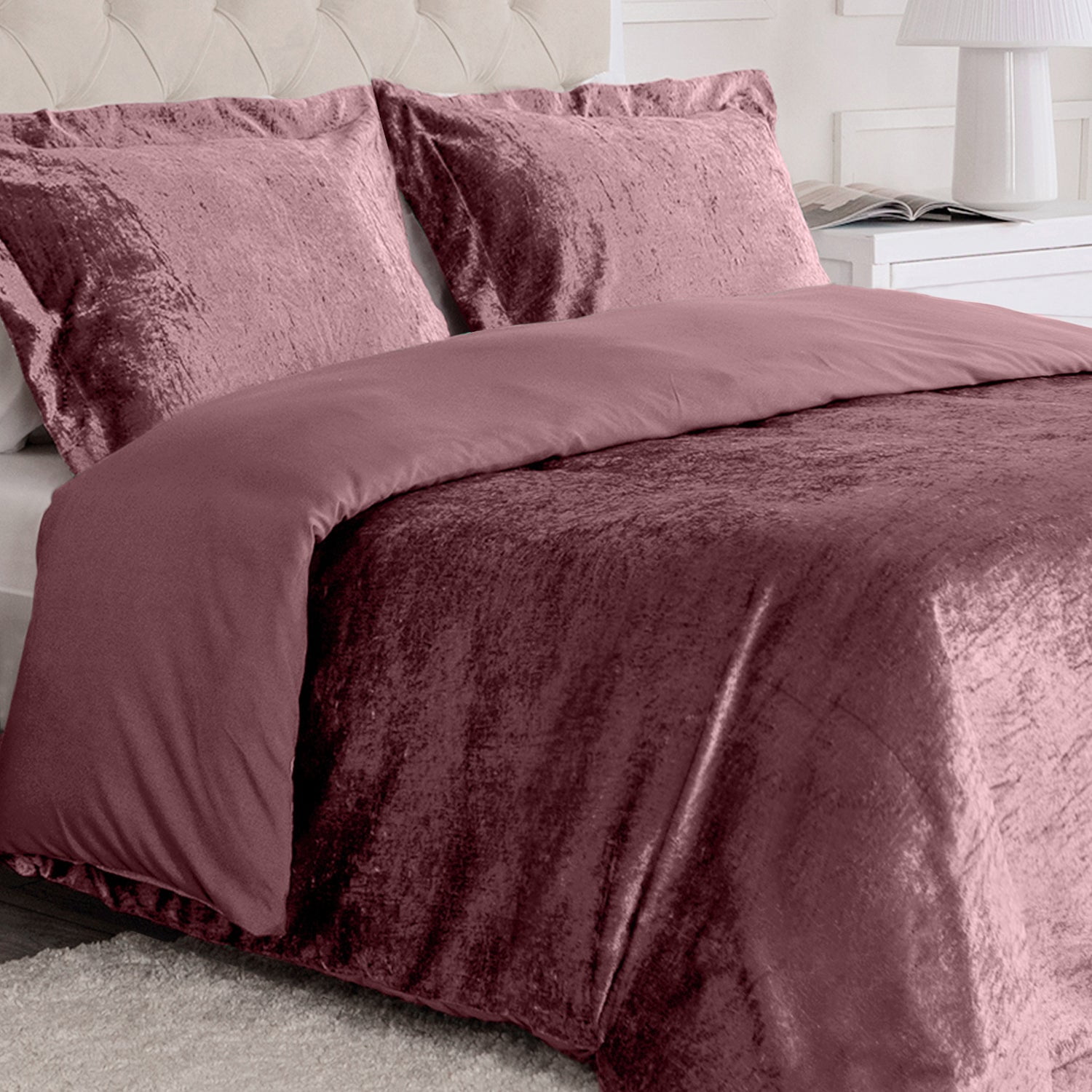 Mellanni Velvet Duvet Cover Set - Microfiber Comforter Cover with 2 ...