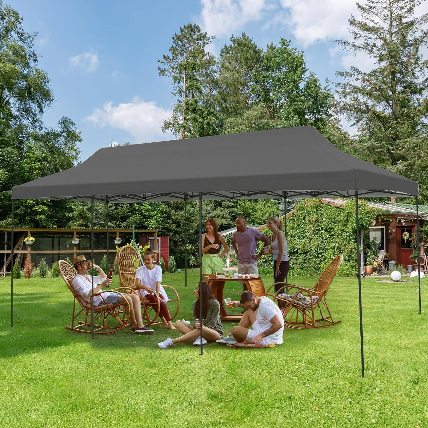 Mellcom 10x30ft Heavy Duty Canopy Tent, Easy up Canopy with Roller Bag ...