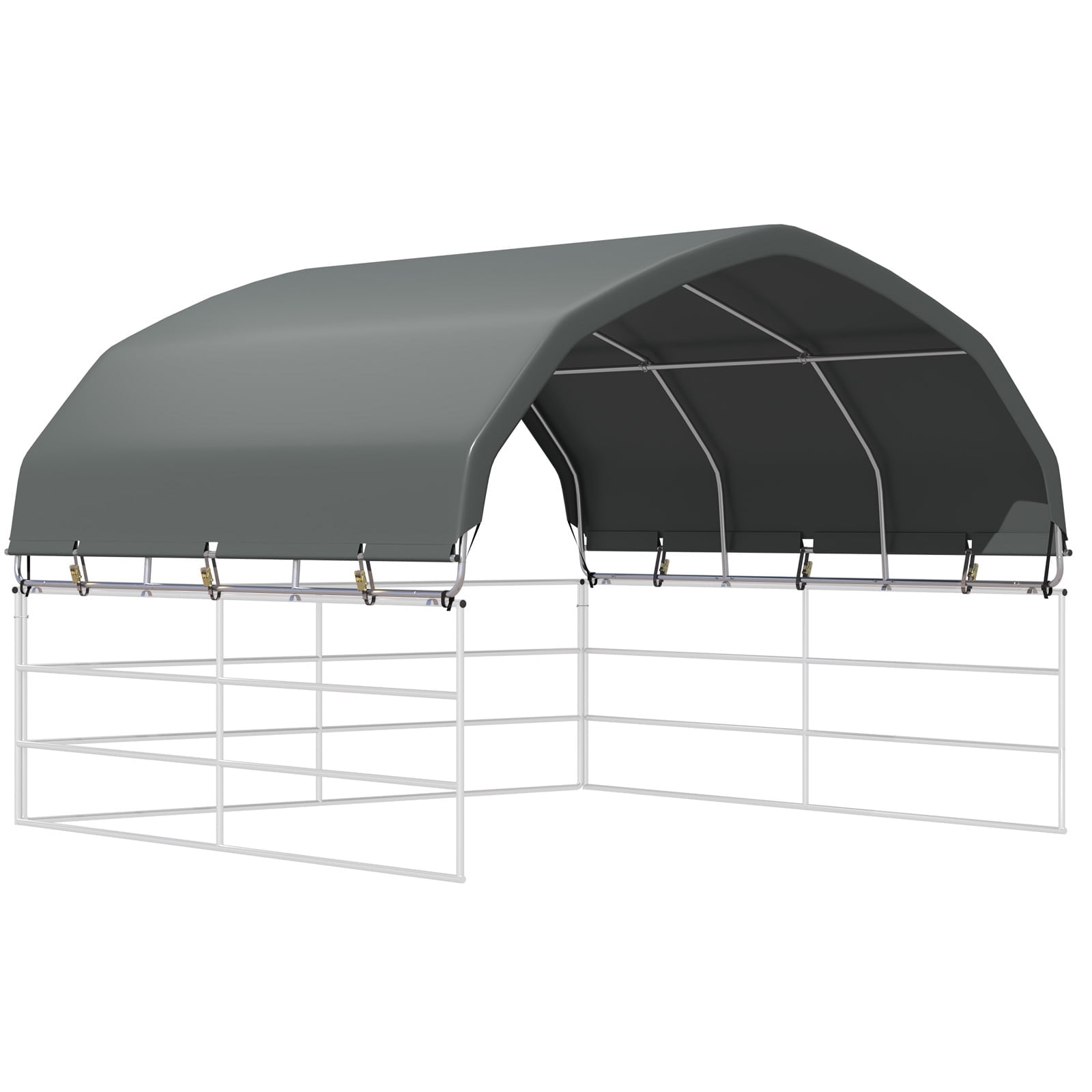 Mellcom 12'x12' Corral Shelter, Heavy Duty Round Style Canopy ...