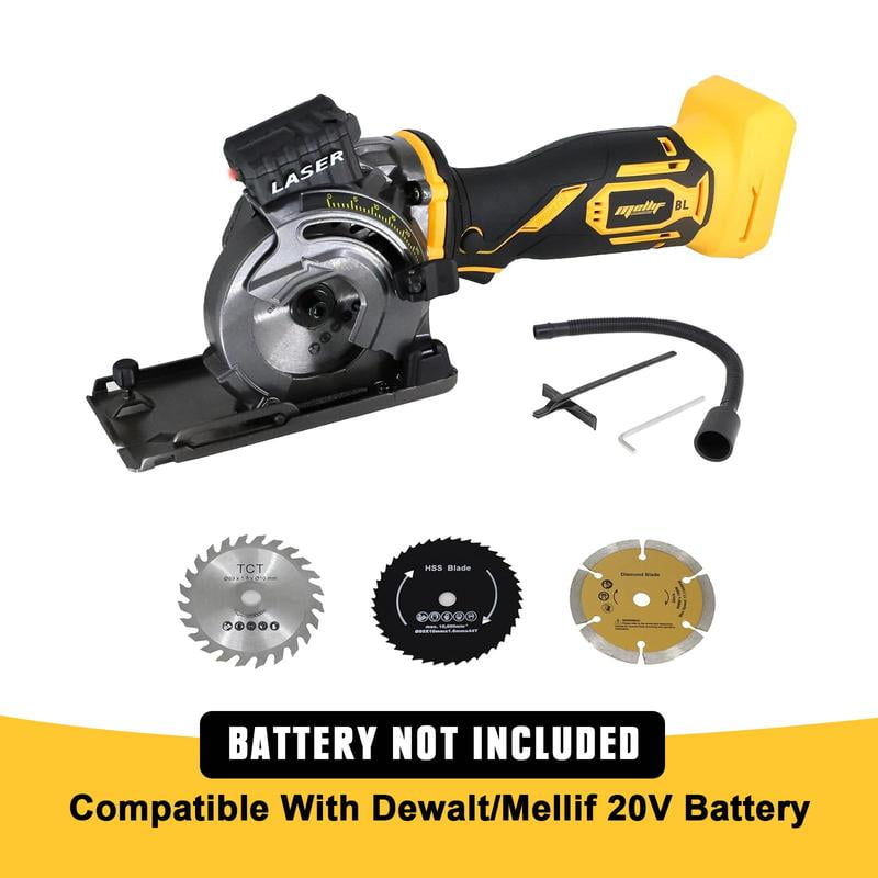 Mellif Brushless Cordless Mini Circular Saw, Compatible with DeWalt 20V ...