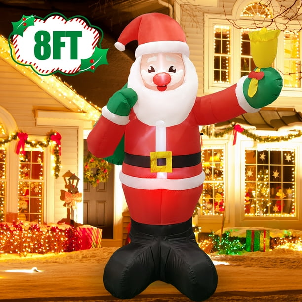 Melliful 8 Ft Christmas Inflatable Santa Claus Outdoor Decorations