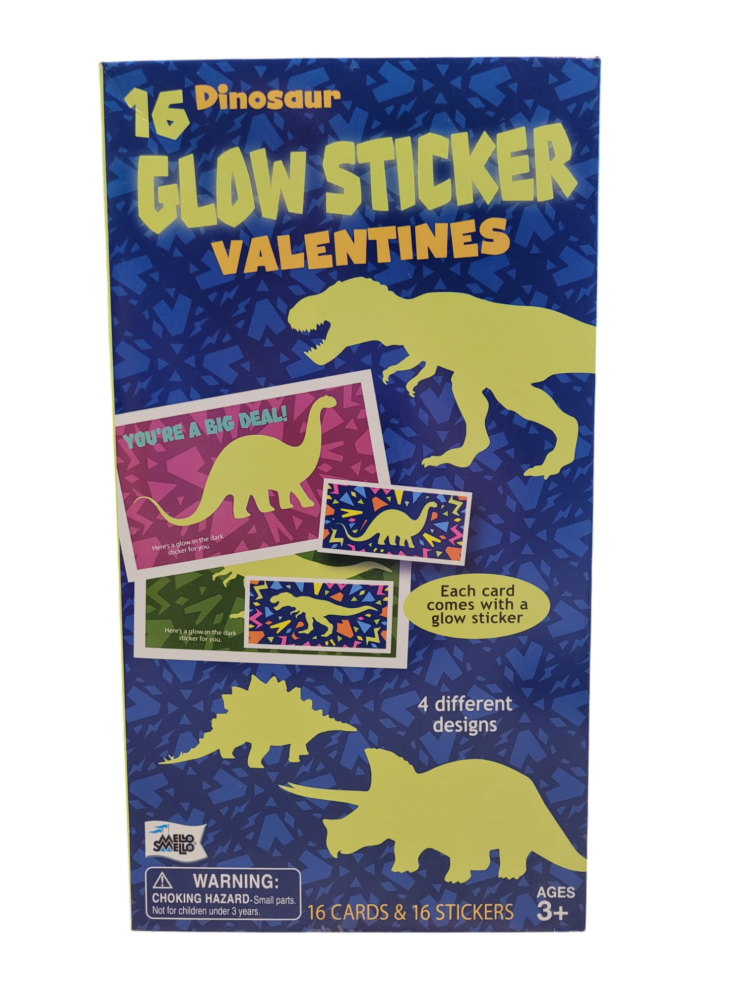 Mello Smello 16 Dinosaur Glow Sticker Valentines - Walmart.com