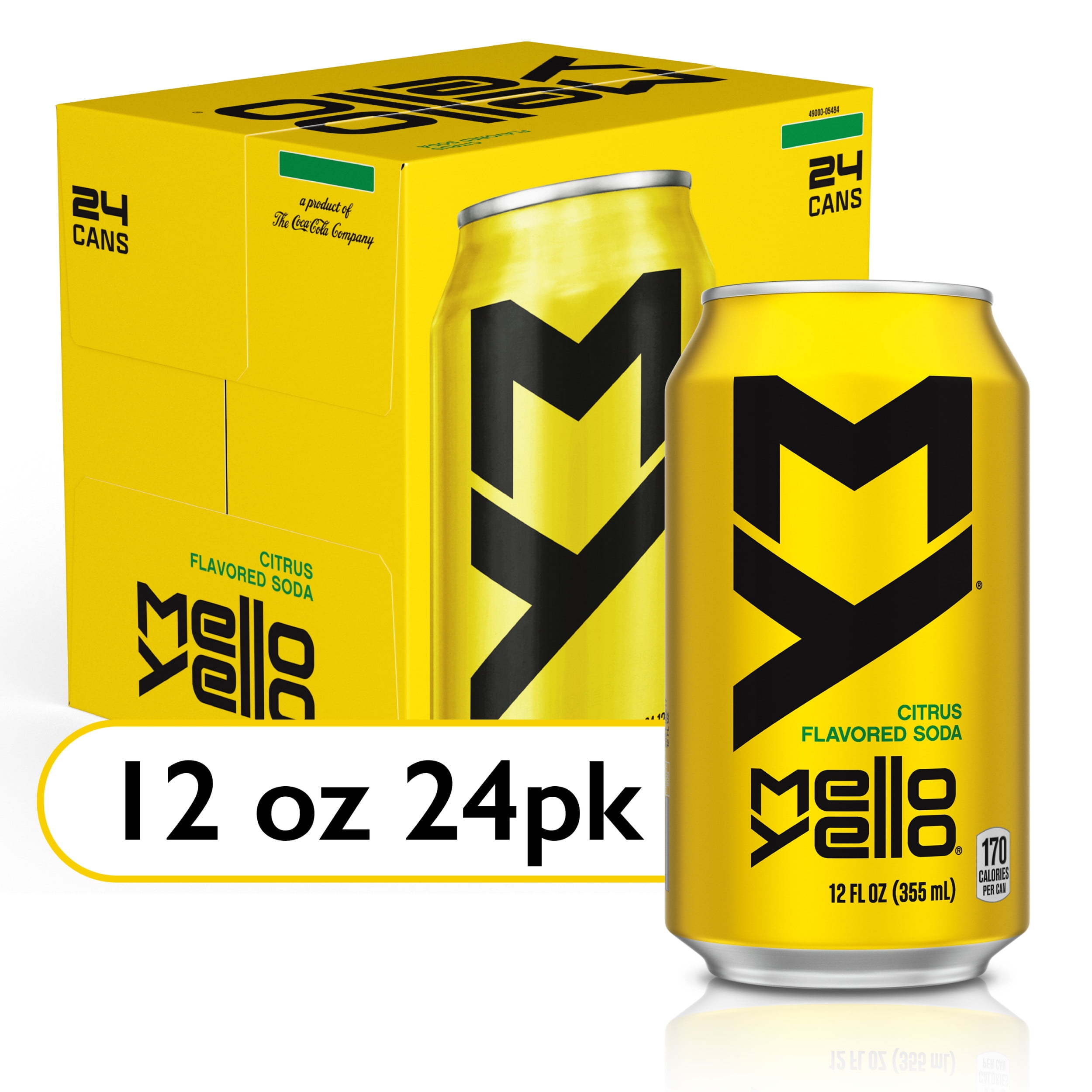 Mello Yello Citrus Soda Pop, 12 fl oz, 24 Pack Cans - Walmart.com