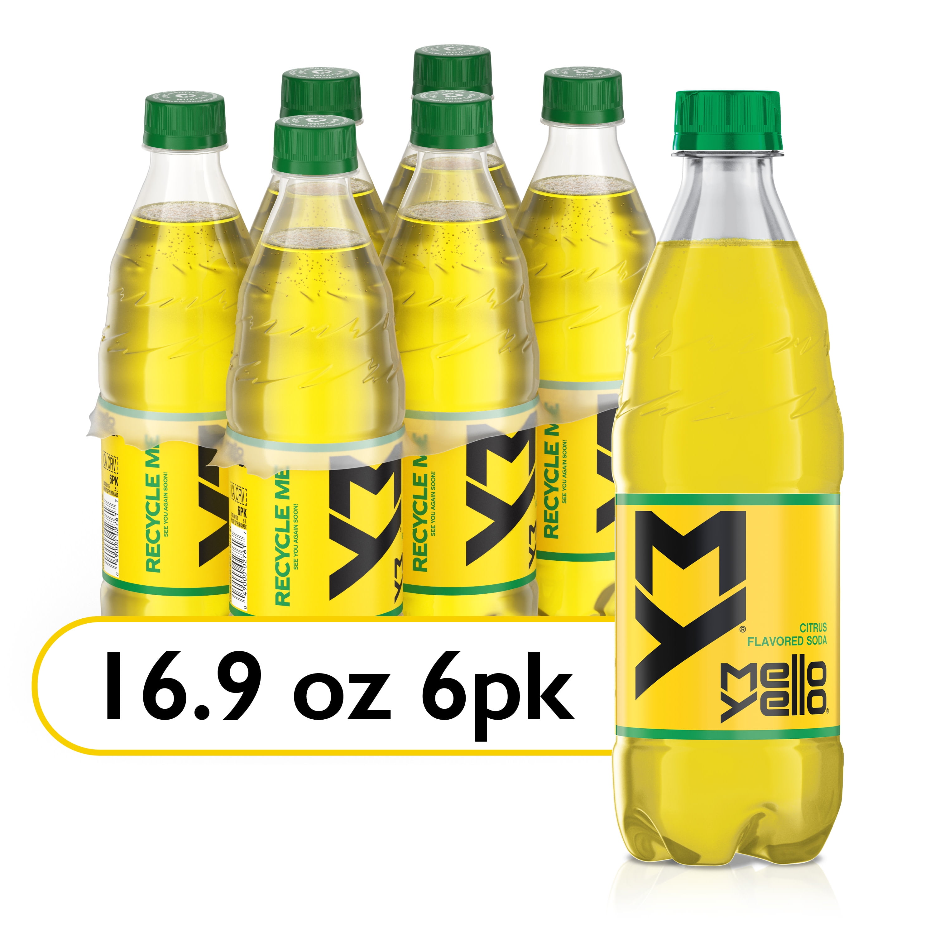 Mello Yello Citrus Soda Pop, 16.9 fl oz, 6 Pack Bottles - Walmart.com