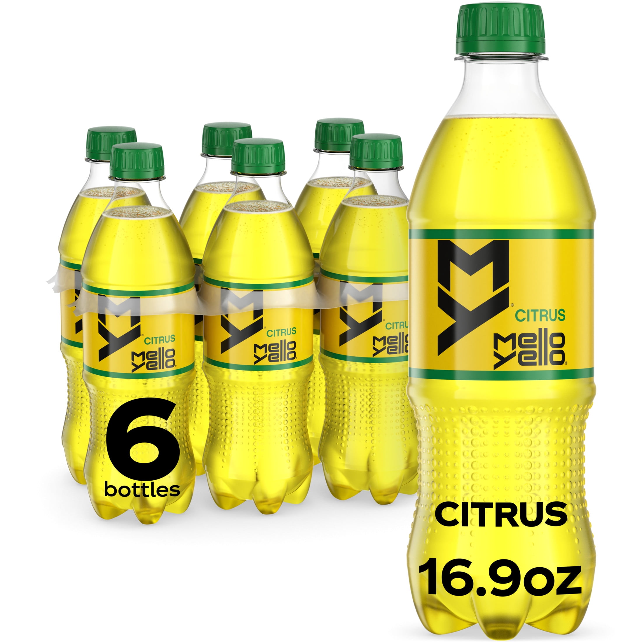 Mello Yello Citrus Soda Pop, 16.9 fl oz, 6 Pack Bottles - Walmart.com