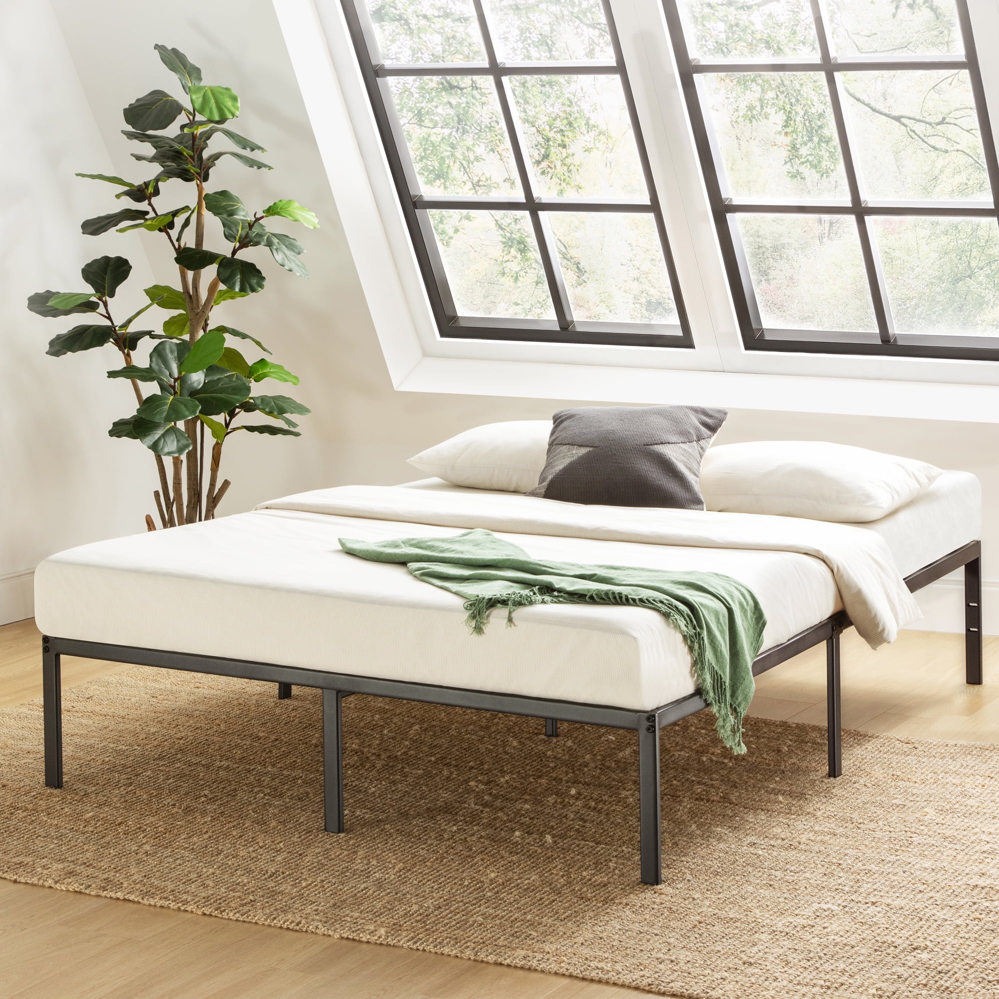 "Mellow 14"" Simple Metal Platform Bed Frame, Heavy-Duty Steel Slats ...