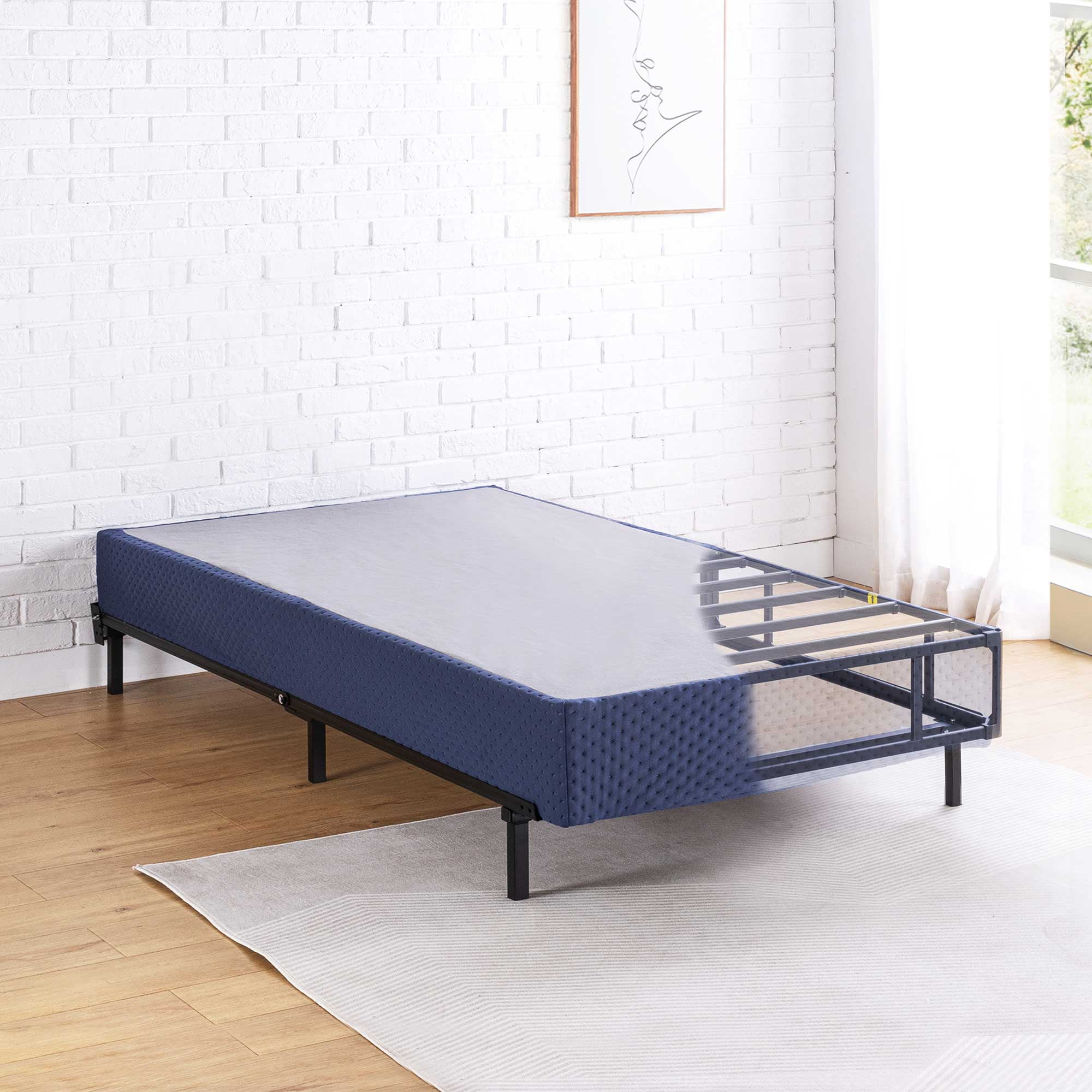 "Mellow 9"" Heavy Duty Steel Box Spring, Twin Size, Easy Assembly, Navy ...