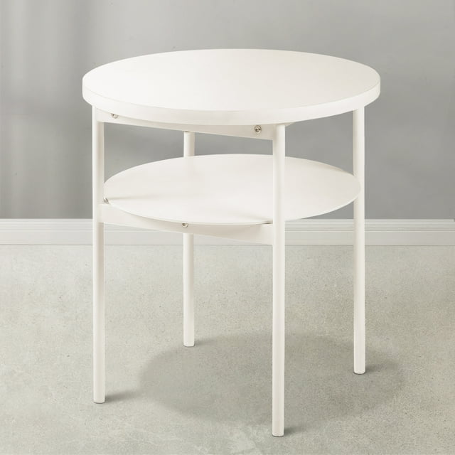 Mellow Aida Round Multipurpose End & Side Table with Steel Legs, Beige ...