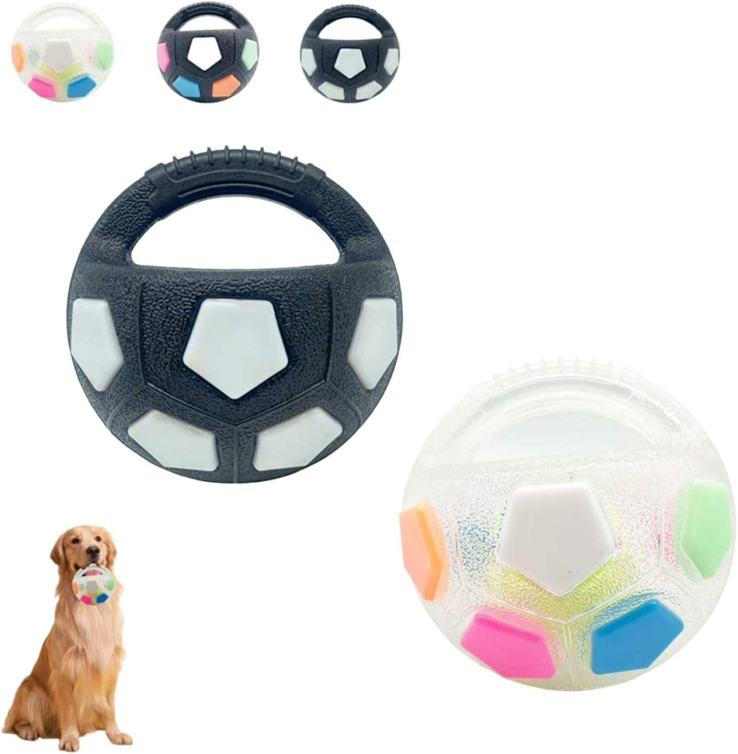 The Mellow Dog Calming Ball with Handle, Pet Dog Football Shape Toy ...