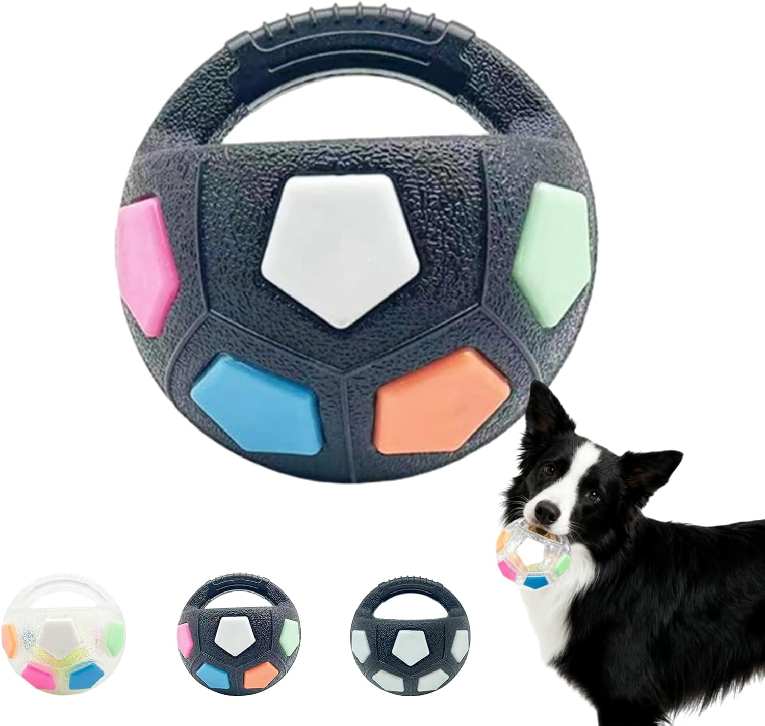 The Mellow Dog Calming Ball with Handle, Pet Dog Football Shape Toy ...