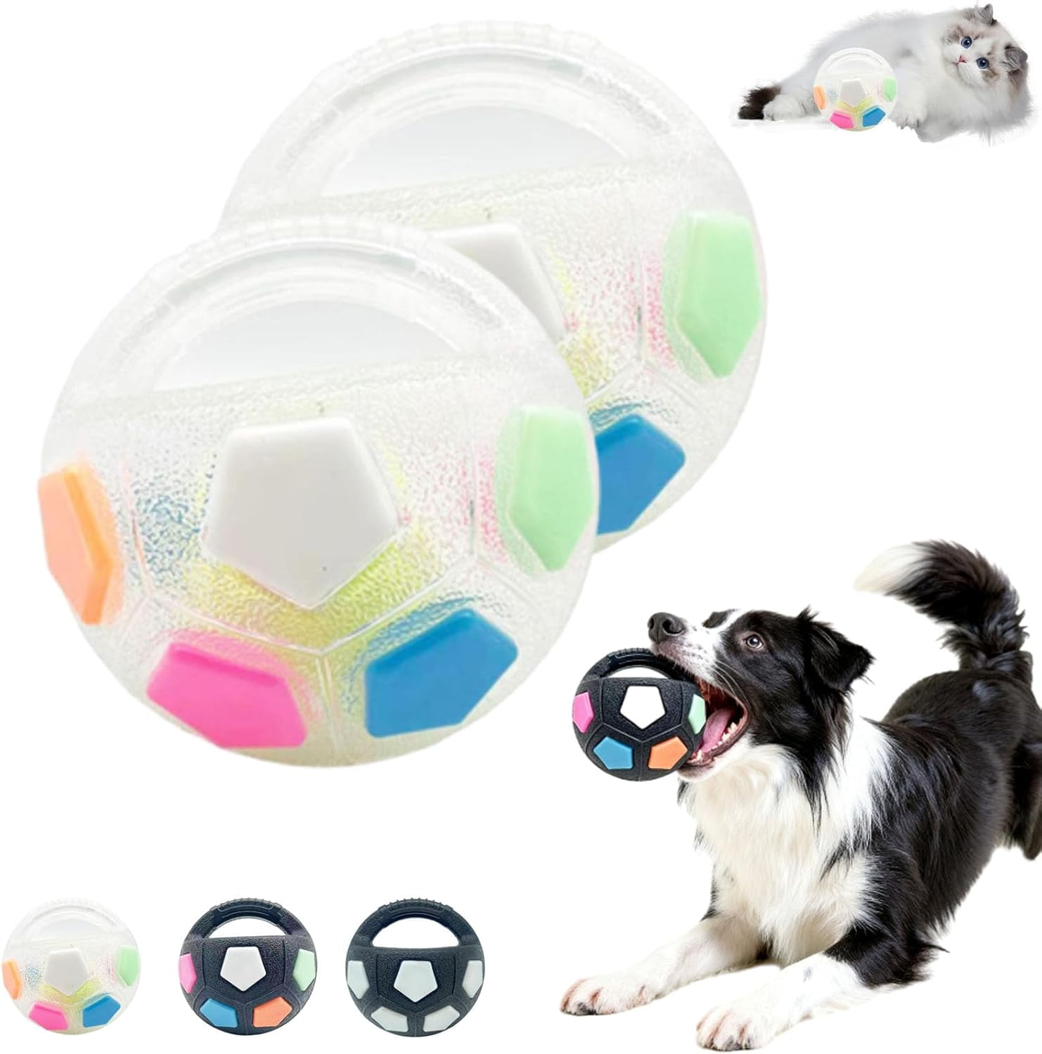 The Mellow Dog Calming Ball with Handle,Pet Dog Football Shape Toy,for ...