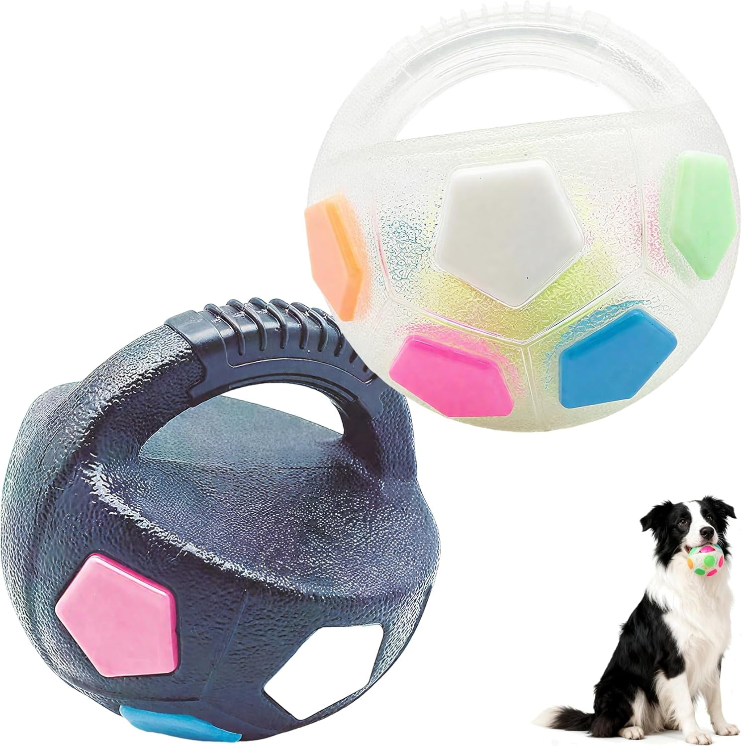 The Mellow Dog Calming Ball, Rubber with Handle Dog Toy, Interactive ...