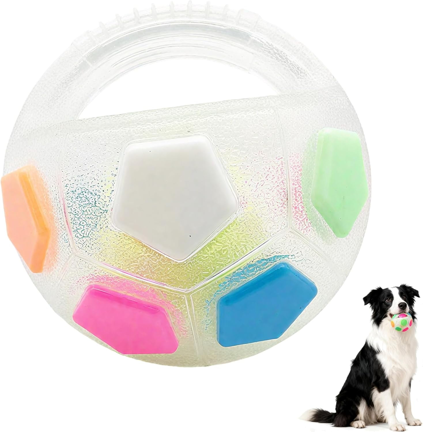 The Mellow Dog Calming Ball, Rubber with Handle Dog Toy, Interactive ...