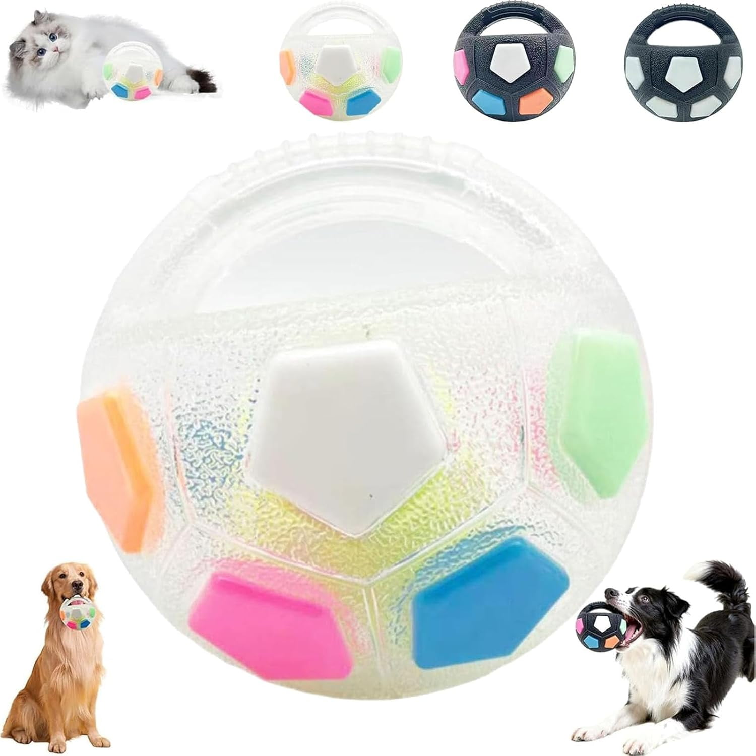 The Mellow Dog Calming Ball, Rubber with Handle Dog Toy, Interactive ...