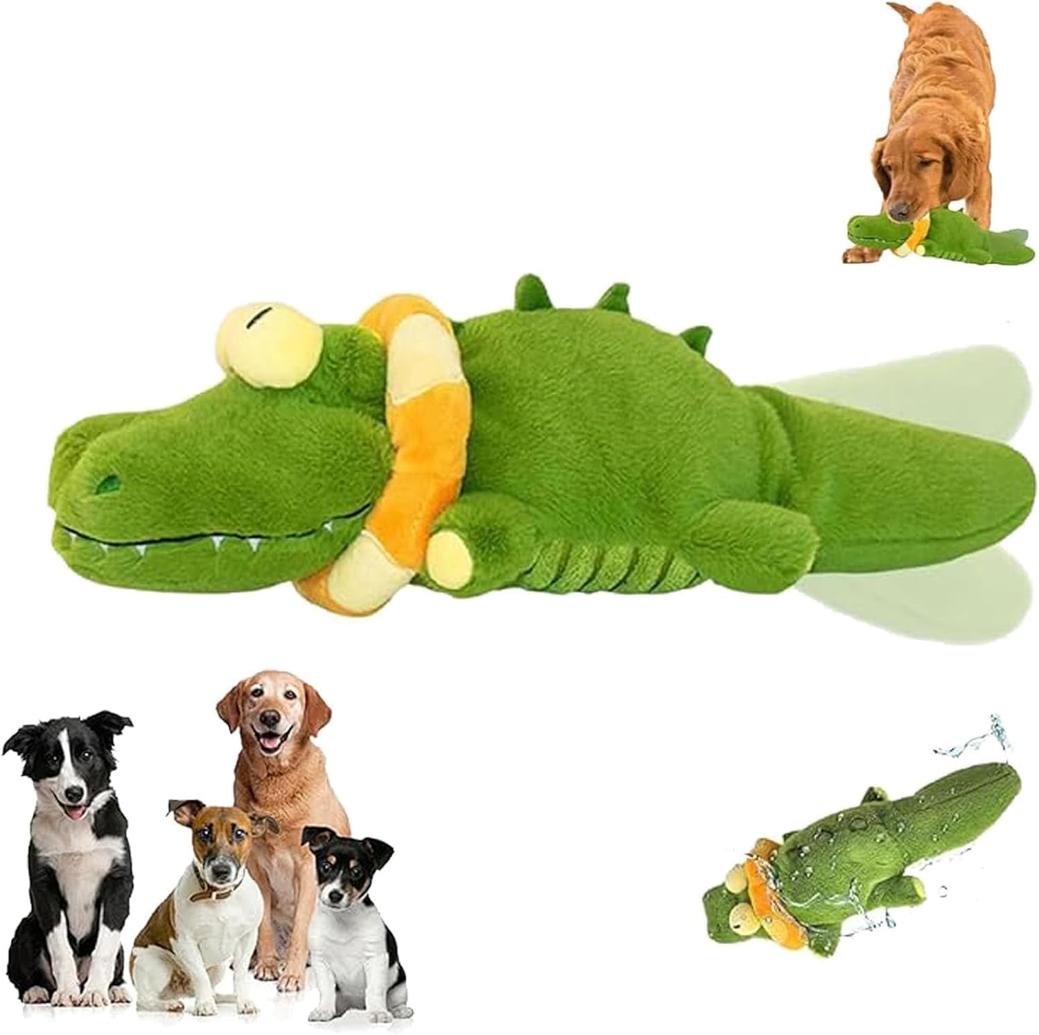 The Mellow Dog - Calming Crocodile, Plush Dog Toy, Automatic Tail ...