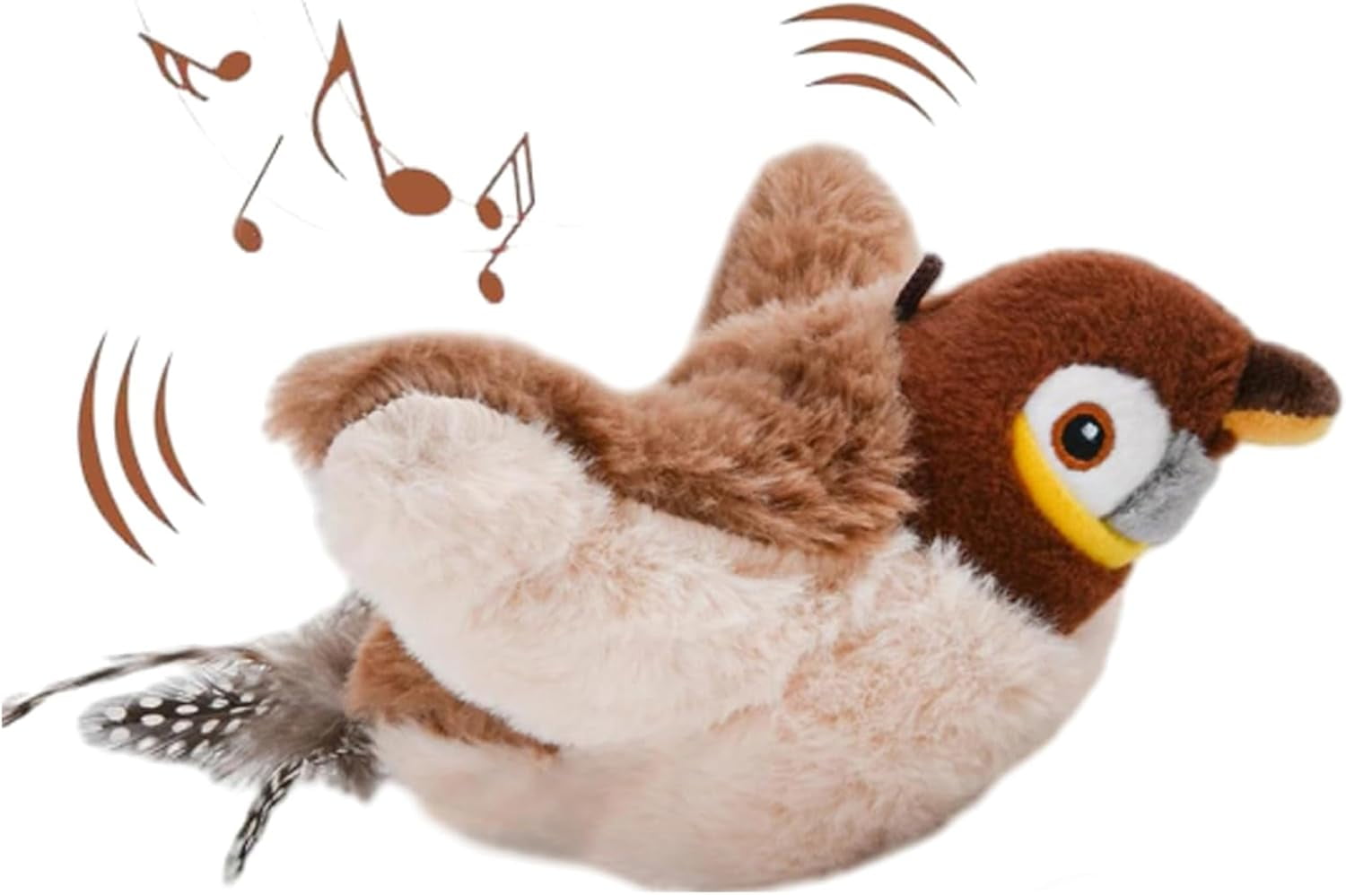 The Mellow Dog Calming Sparrow, Calming Sparrow Toy with Chirping Sound ...