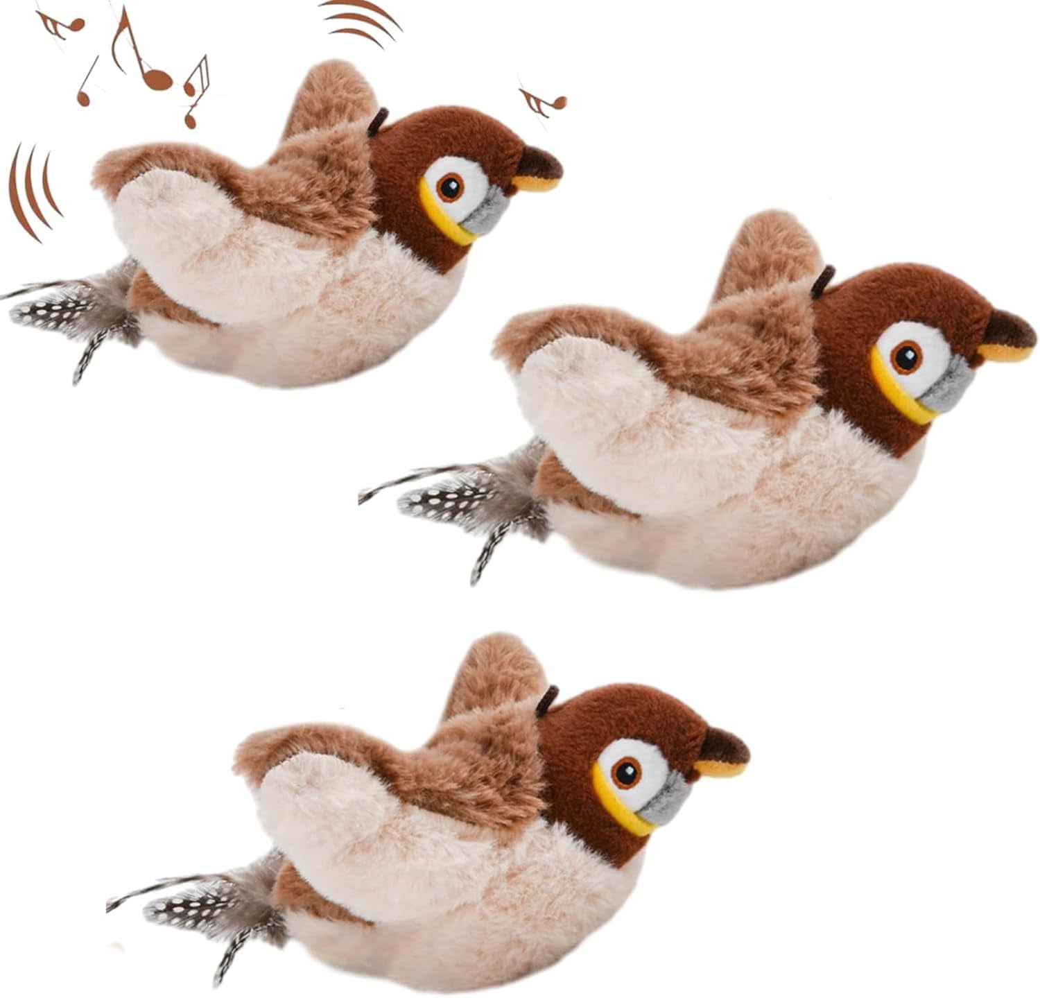 The Mellow Dog Calming Sparrow, Calming Sparrow Toy with Chirping Sound ...