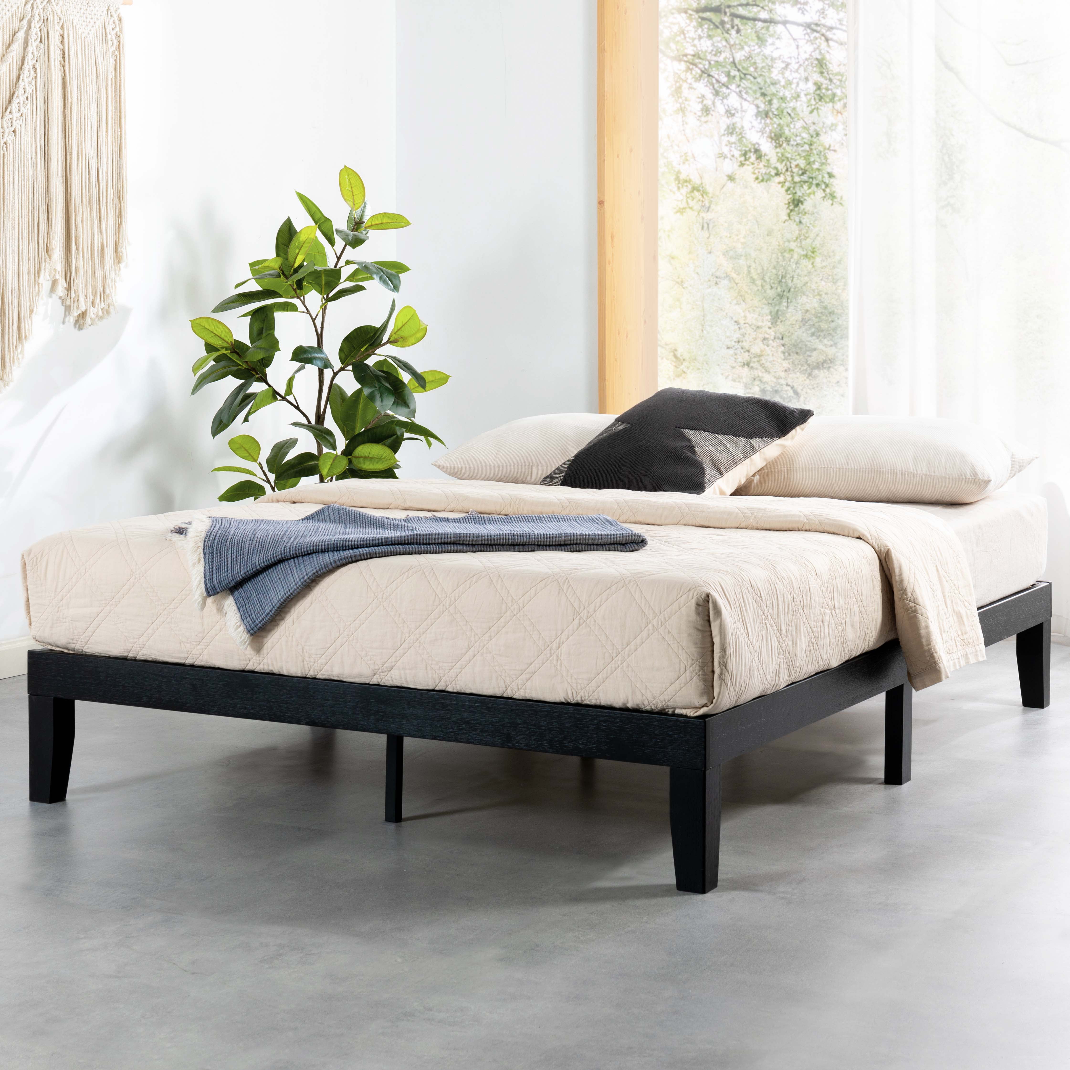 Mellow Naturalista Classic 12" Solid Wood Platform Bed with Wooden ...