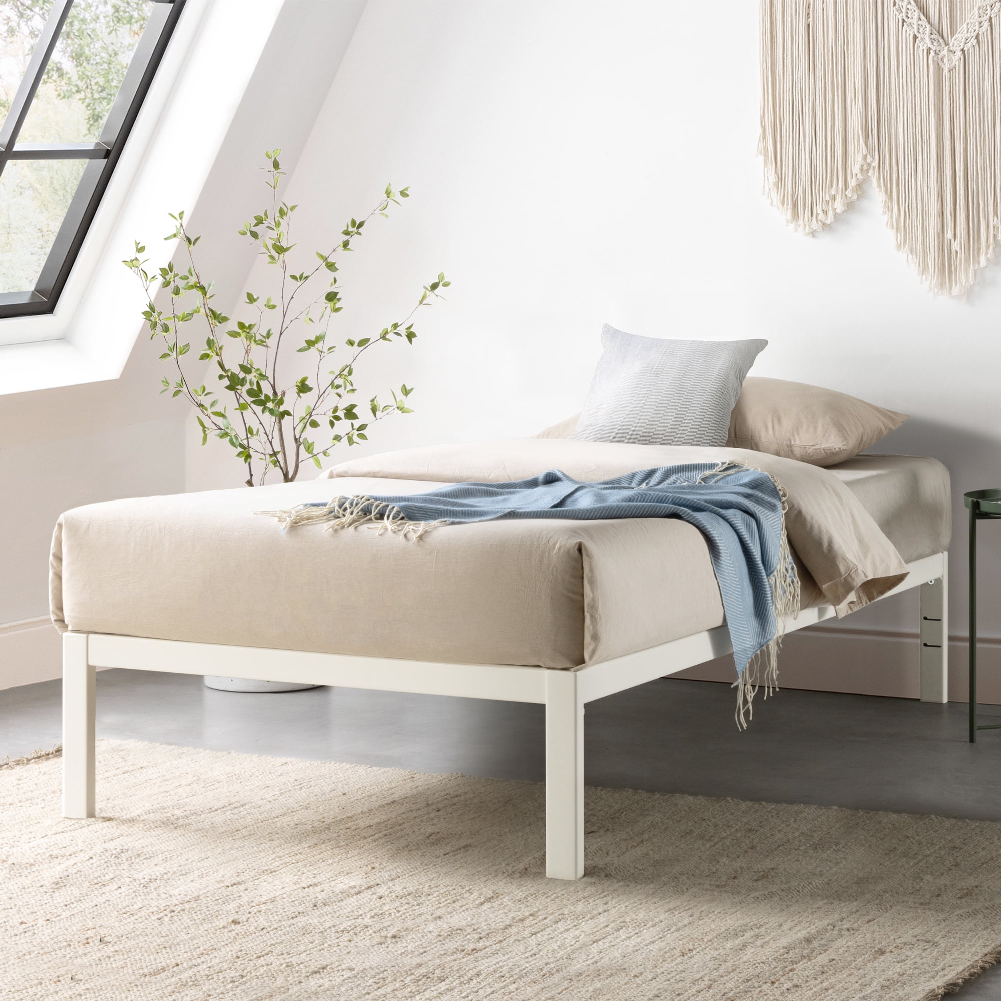 Mellow Rocky C Solid Metal Bed Frame, Twin Size, Patented Wide Steel ...