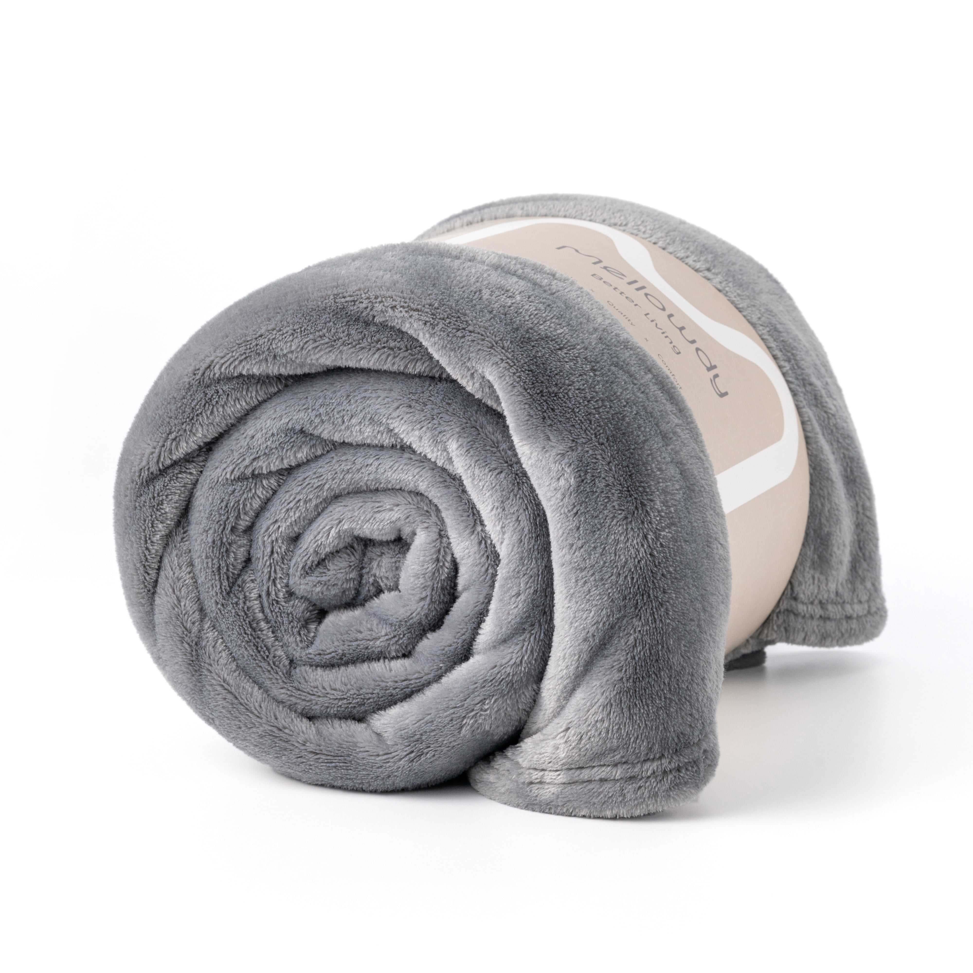 Mellowdy Plush Blanket - 320GSM Queen Blanket for Couch, Bed (Light ...