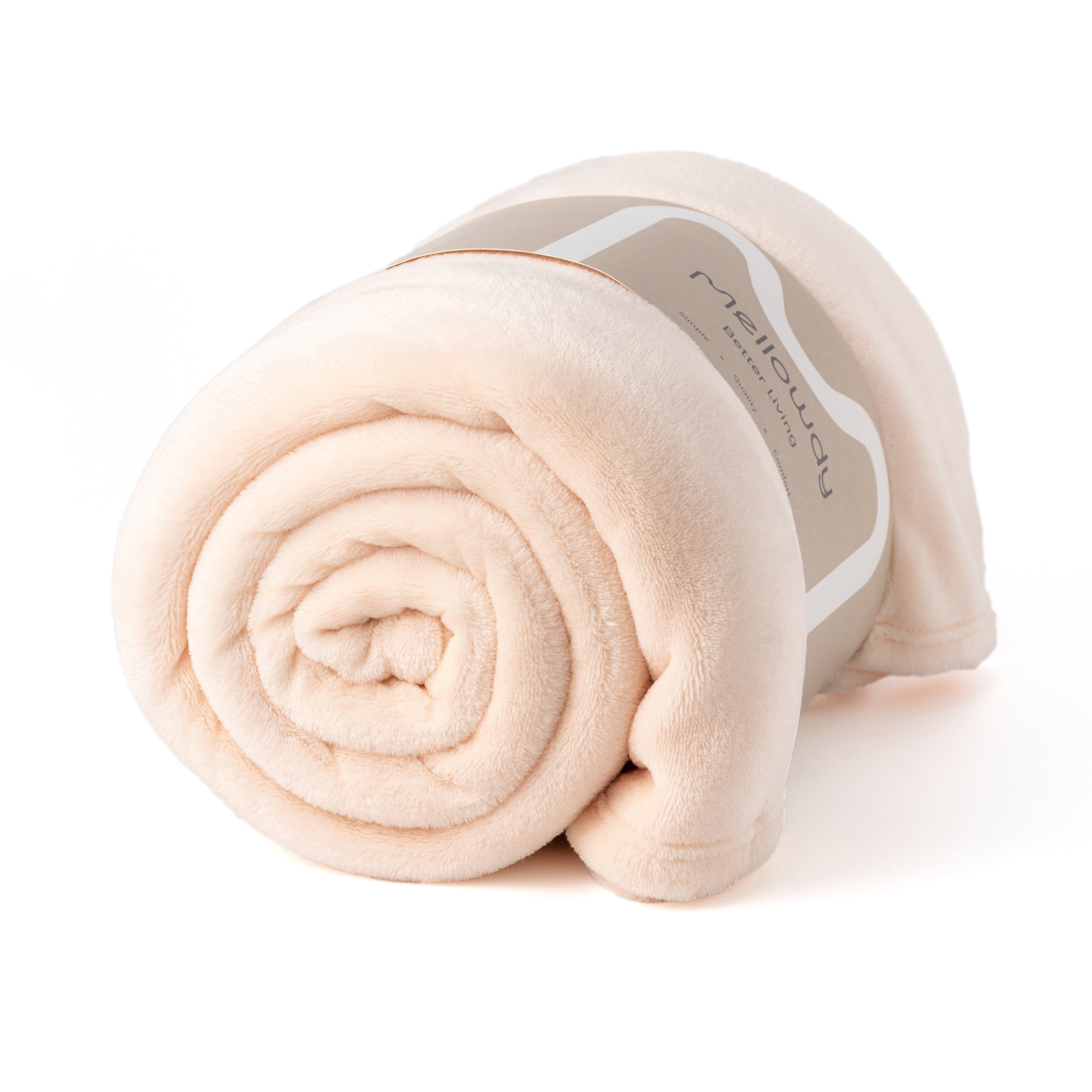 Mellowdy Plush Blanket - 320GSM Throw Blanket for Couch, Bed (Pearled ...