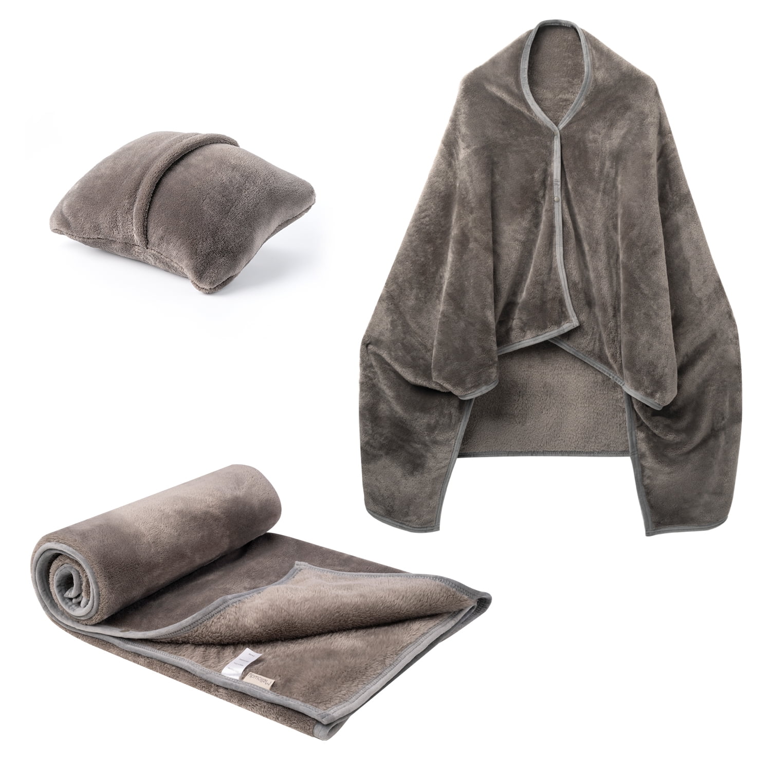 Mellowdy Shawl Blanket Pillow 3-in-1 for Office, Work from Home (Dark ...