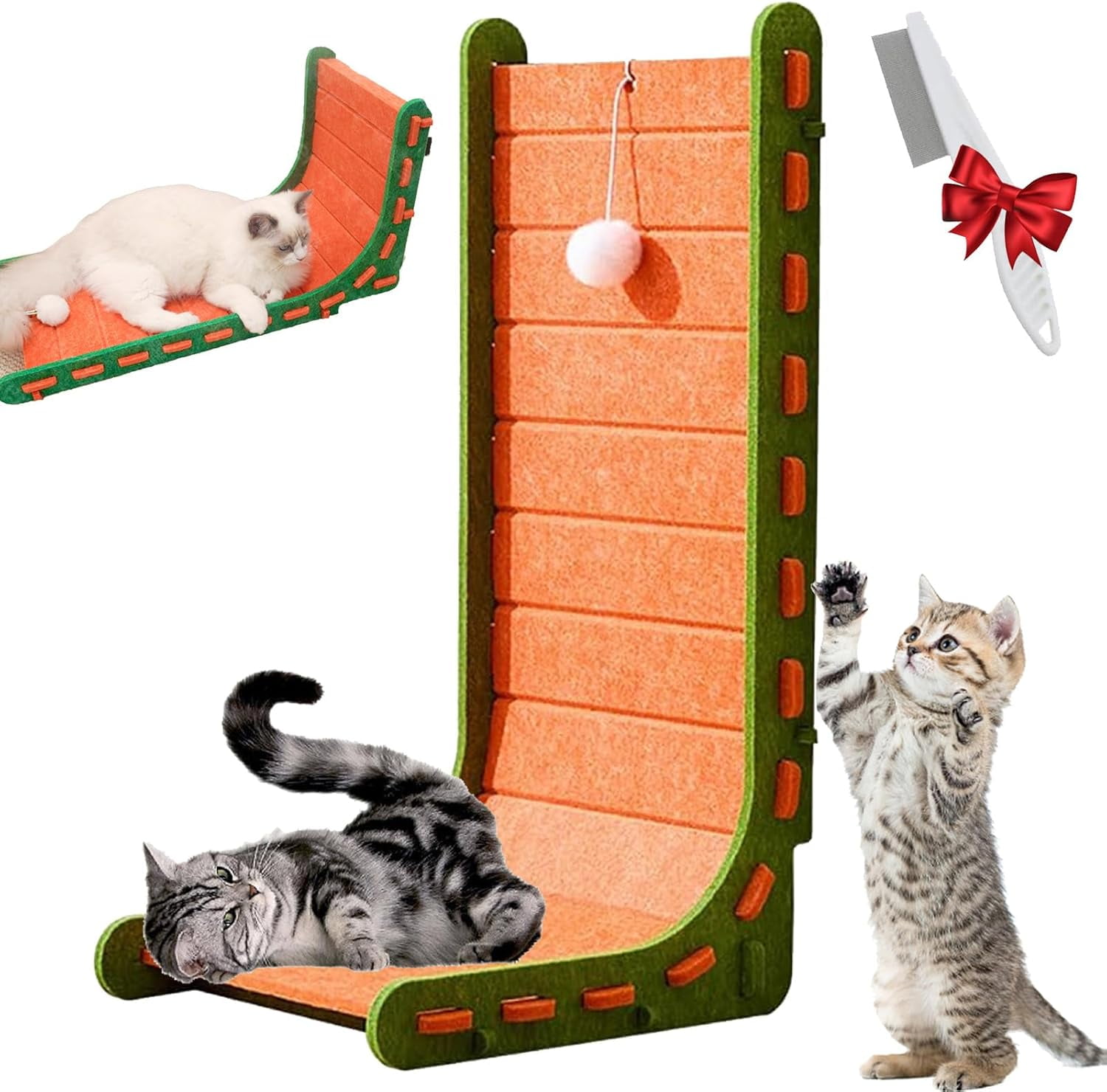 Mellowkin Cat Scratcher, Mellowkin Felt Cat Scratcher with Plush Ball ...