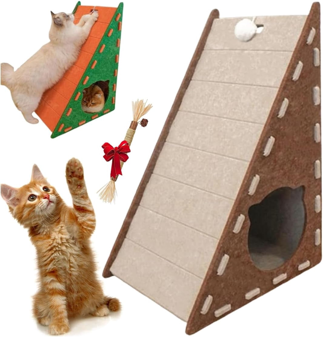 Mellowkin Cat Scratcher, Triangular Vertical Integrated Scratching ...