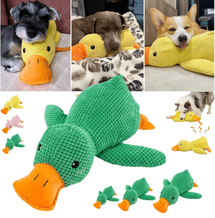Melloww Dog Calming Duck Toy with Quack-Quack Sound, Emotional Support Duck for Indoor Dogs ...