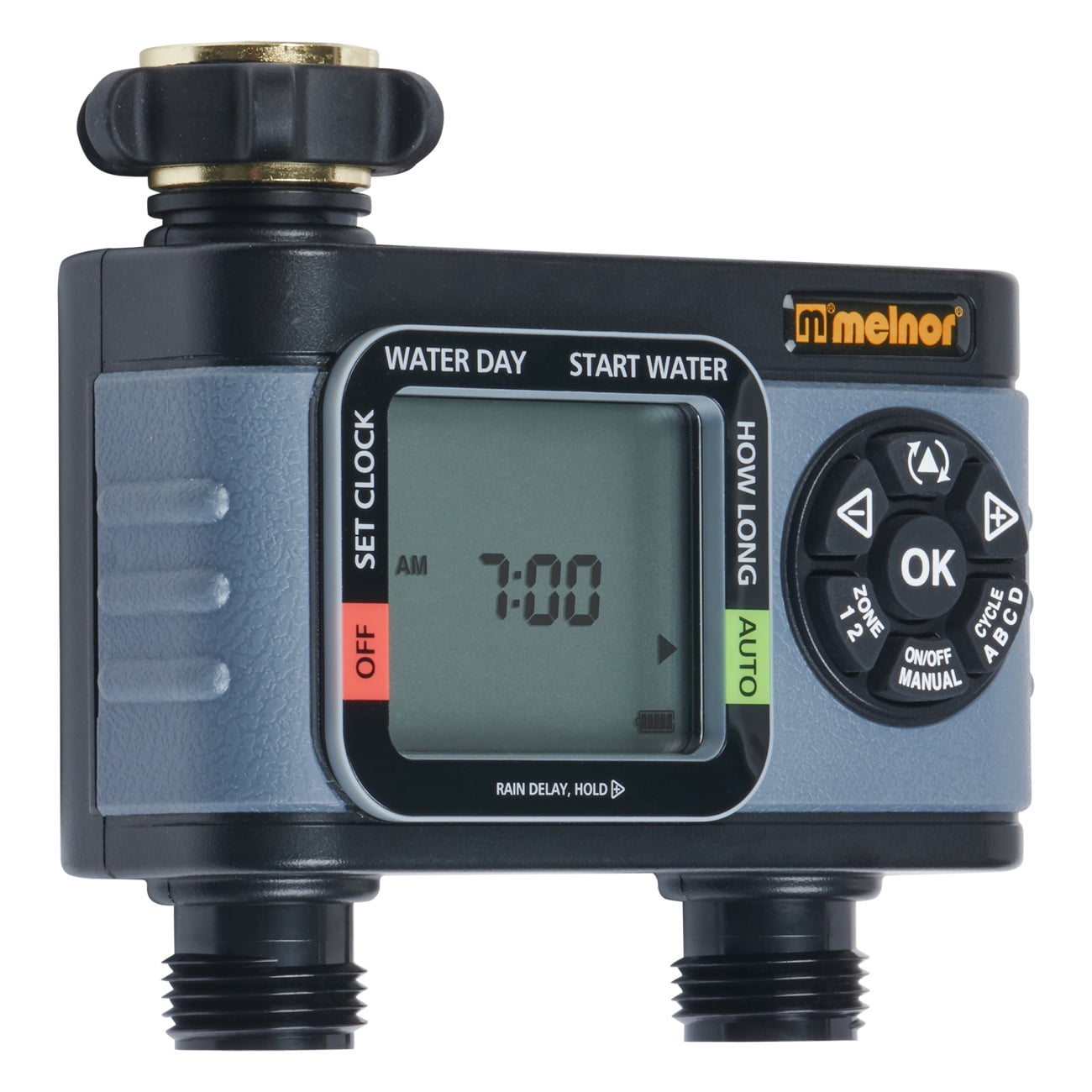 Melnor HydroLogic 2-Zone Digital Water Timer, 4 Start Times, Rain Delay ...
