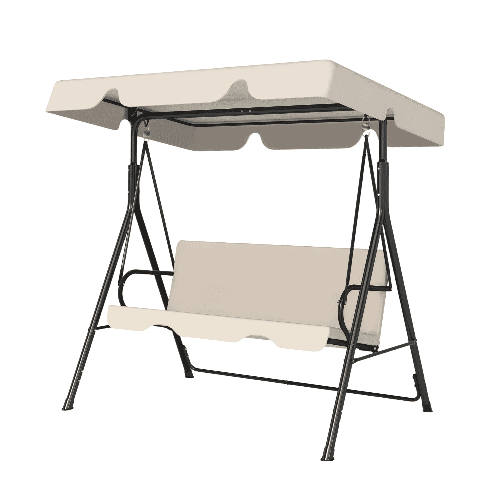 Melocadol 3 Seats Outdoor Porch Swing Glider, Patio Swing Chair with ...