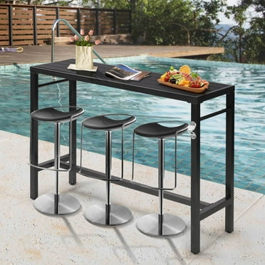 vidaXL Patio Bar Table with Rooftop 44.5"x41.7"x85.4" Solid Wood Acacia ...