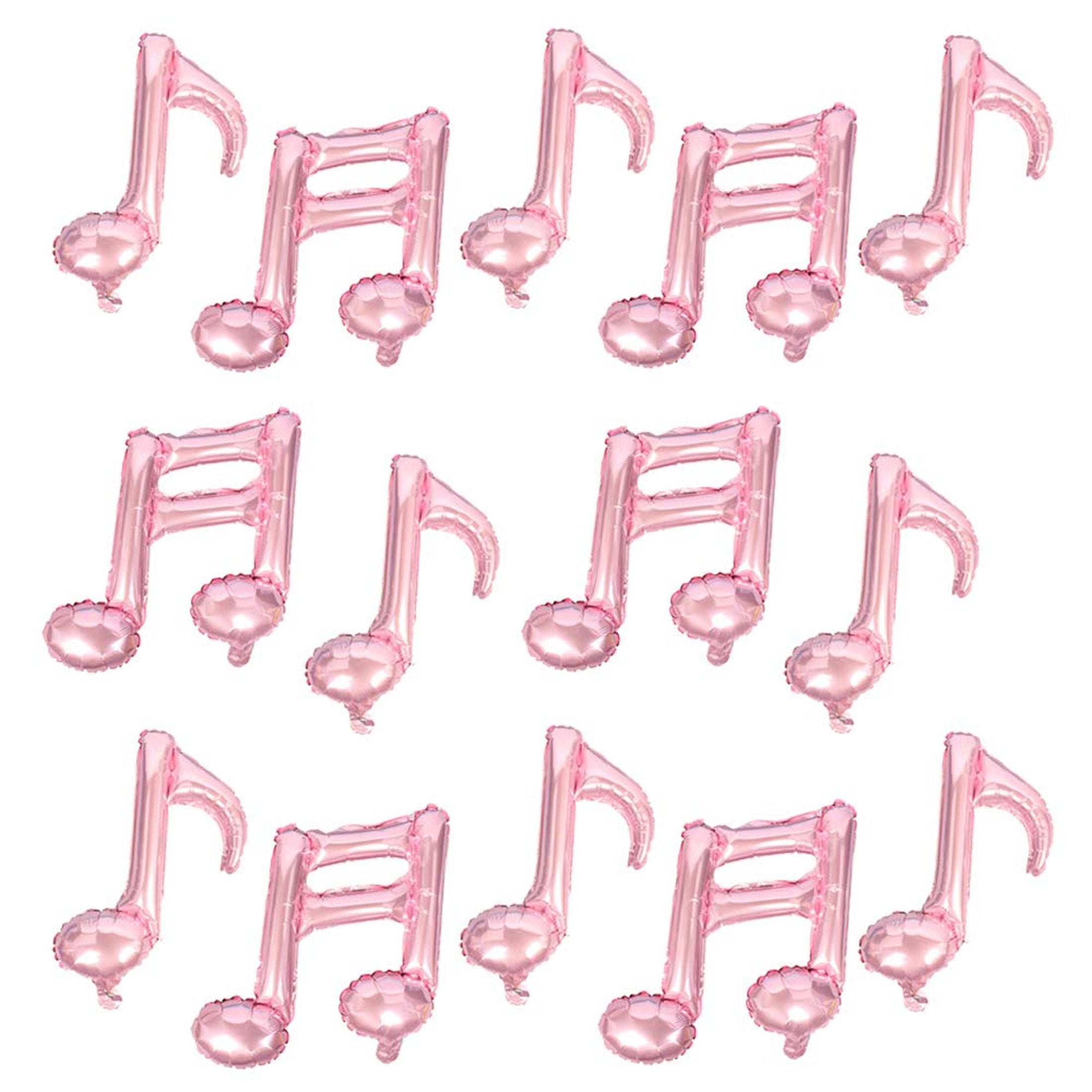 Melodic Moments: 15 Pink Music Note Balloons for Baby Showers, Weddings ...