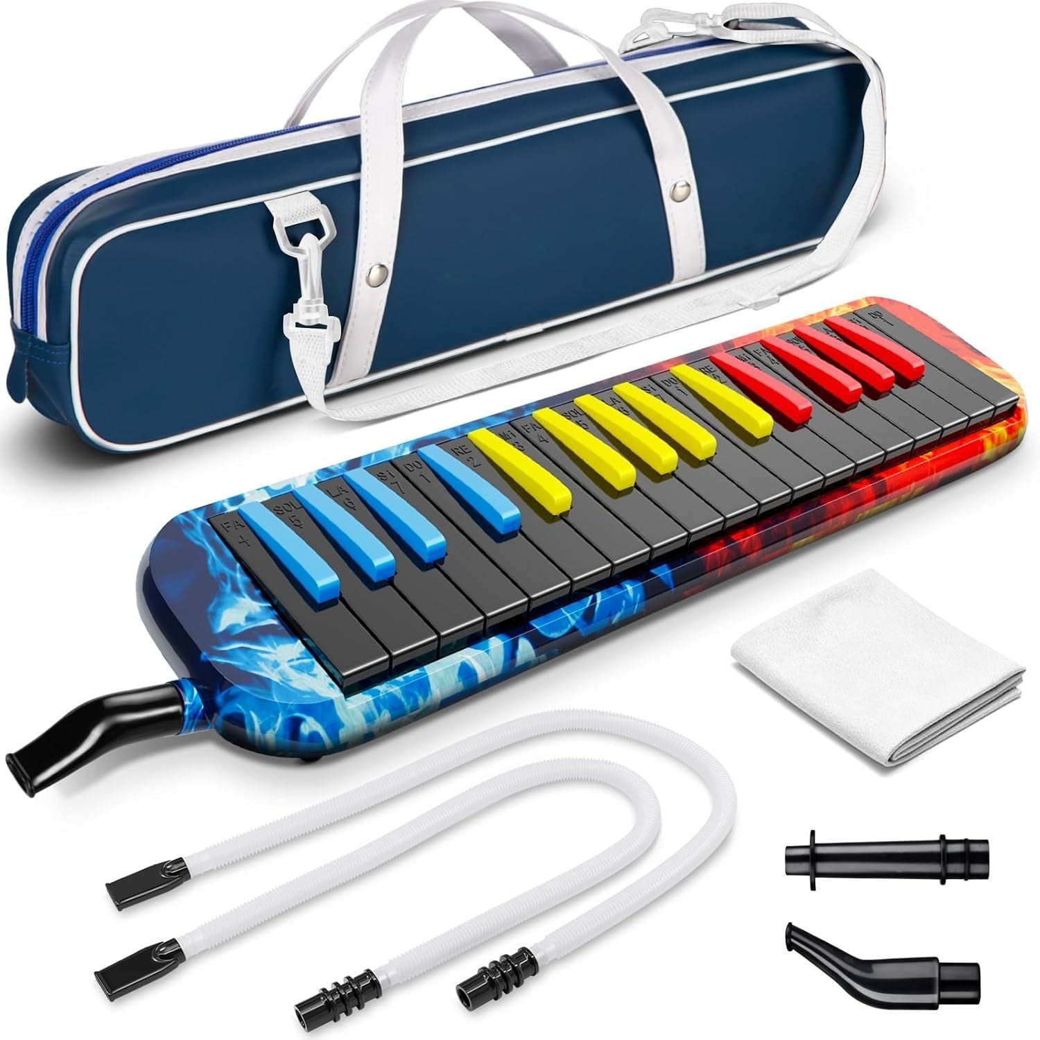 Melodica 32 Keys Double Tubes Mouthpiece Air Piano Keyboard Musical ...