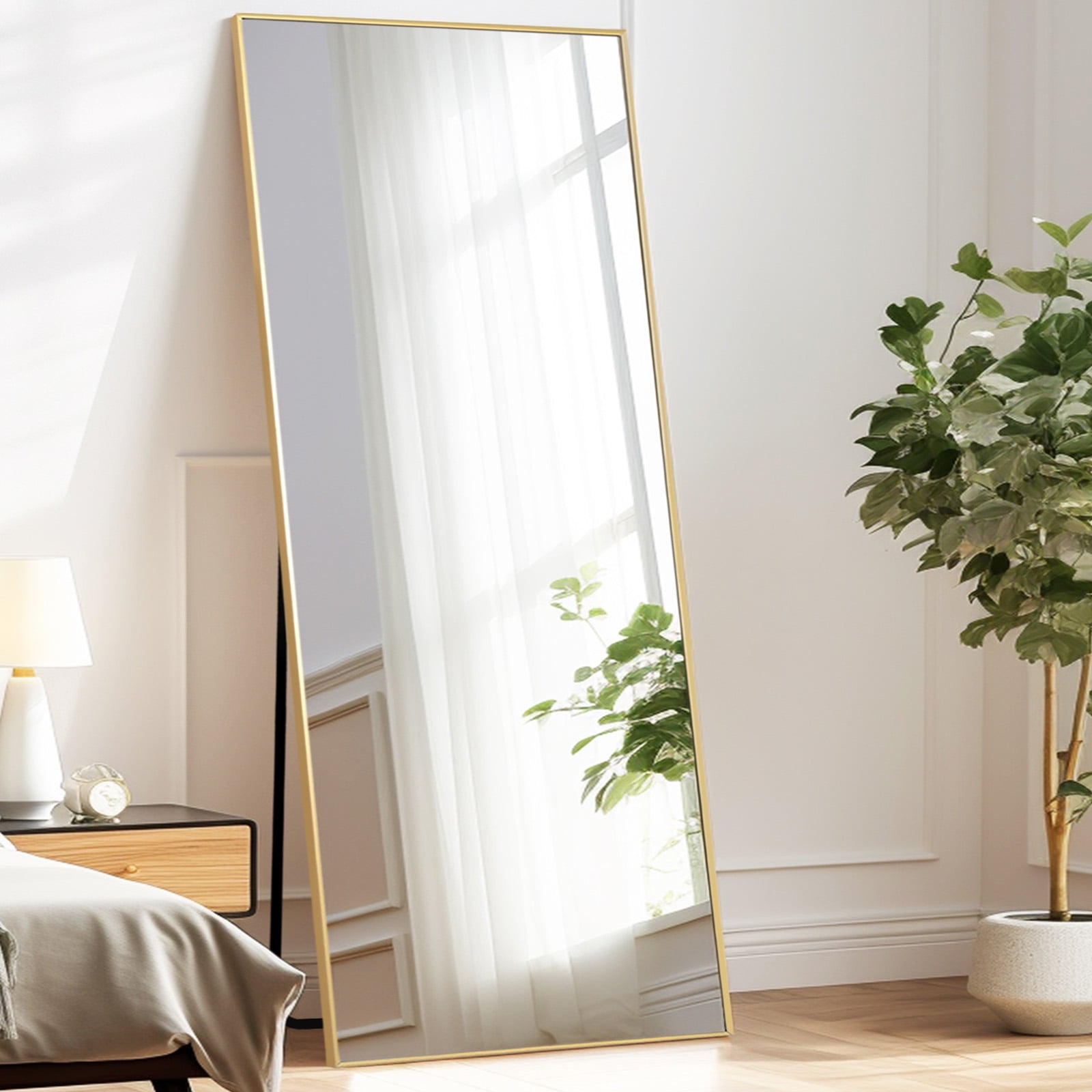 Melodieux Full Length Mirror with Stand 71" x 26" Standing Floor Mirror ...