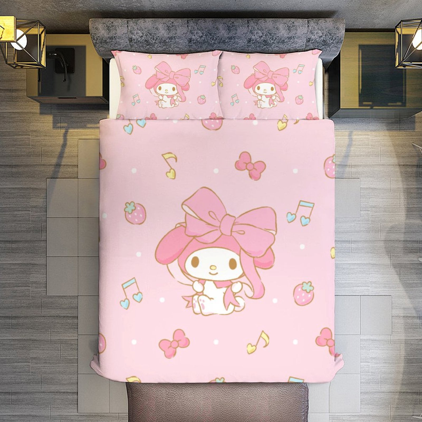 My Melody 3-Piece Comforter Set for Bedroom, My Melody Bedding Set for ...
