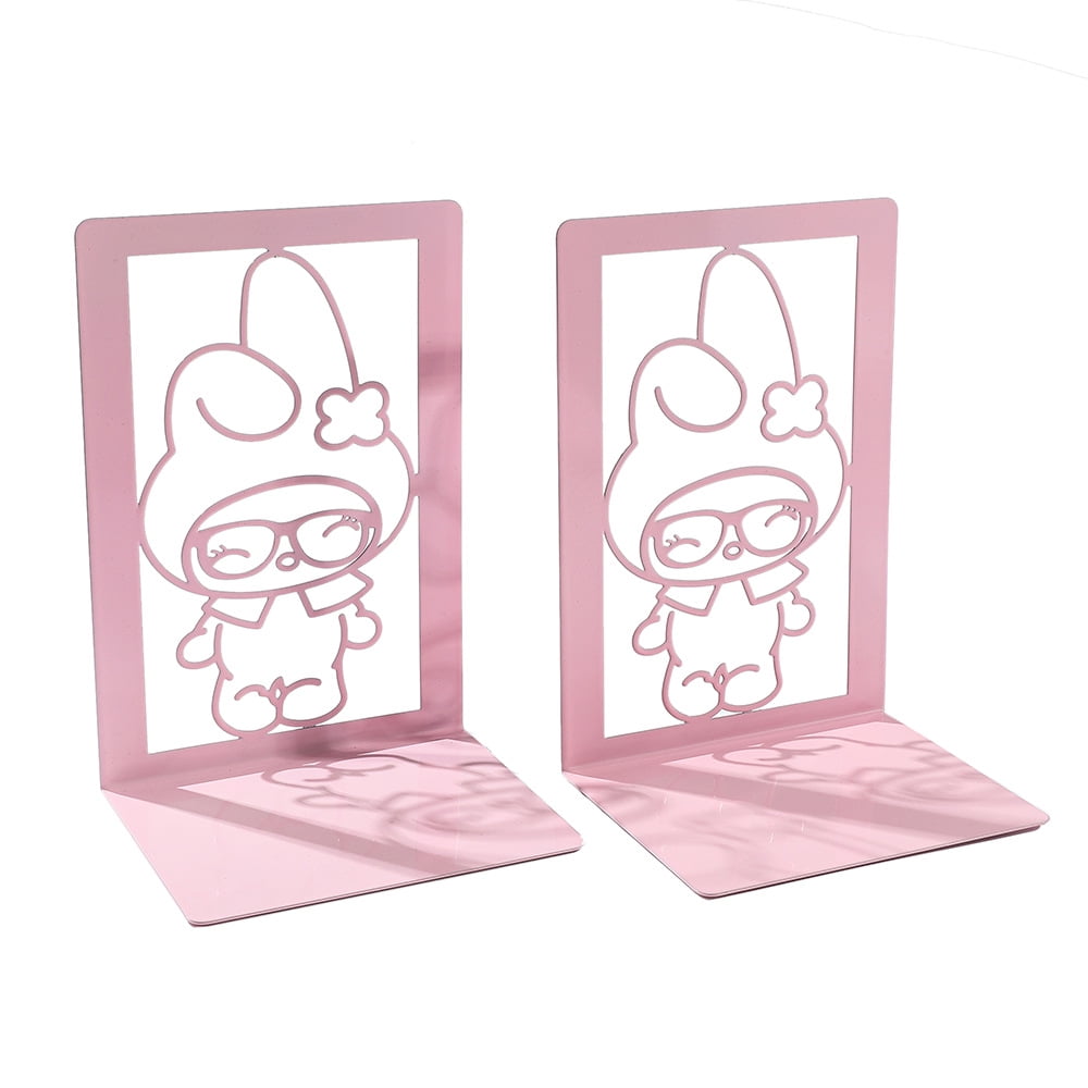 Melody Cute Cartoon Cat Bookends - Heavy Duty Metal Book Stands for ...