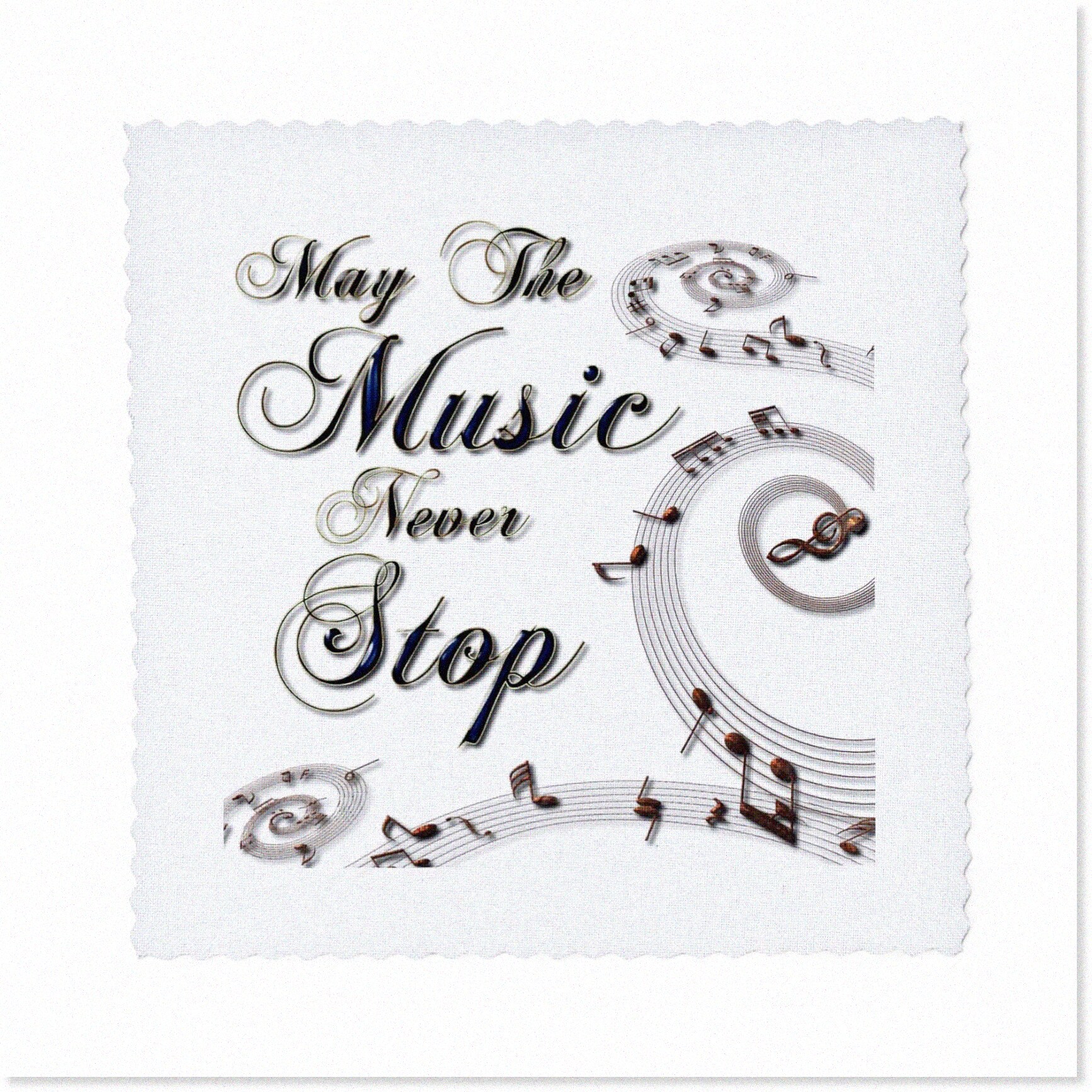 Melody Forever Quilt Square - Musical Notes Design, 10x10-Inch ...
