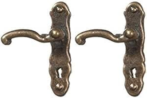 Melody Jane Dollhouse Lever Door Handles Antique Brass Miniature Door Knobs - Walmart.com