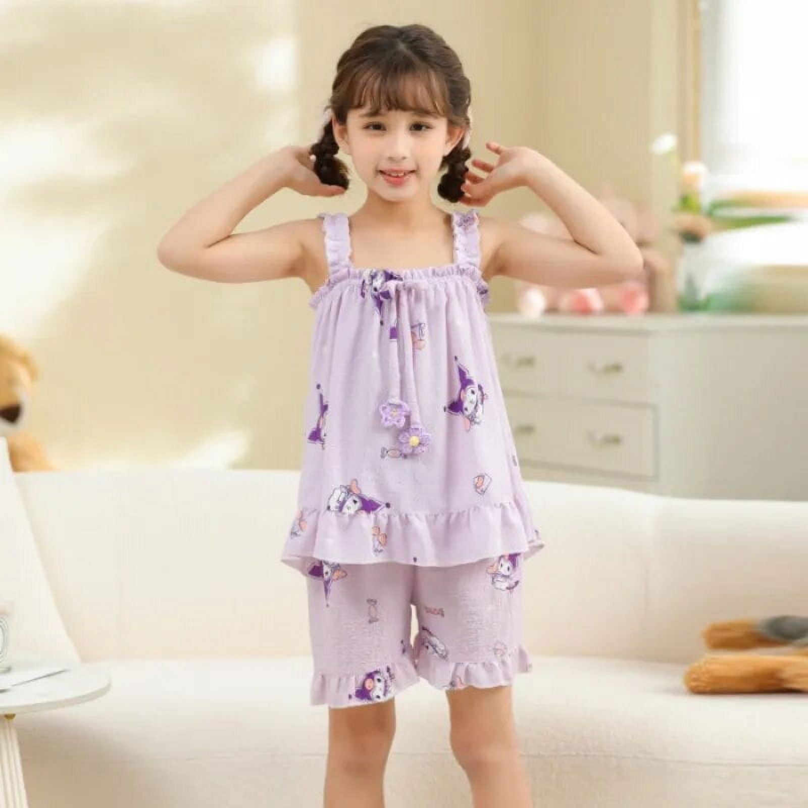 Melody Kuromi Clothes Slim Style Pajama Set With Suspender Girl Pajamas ...