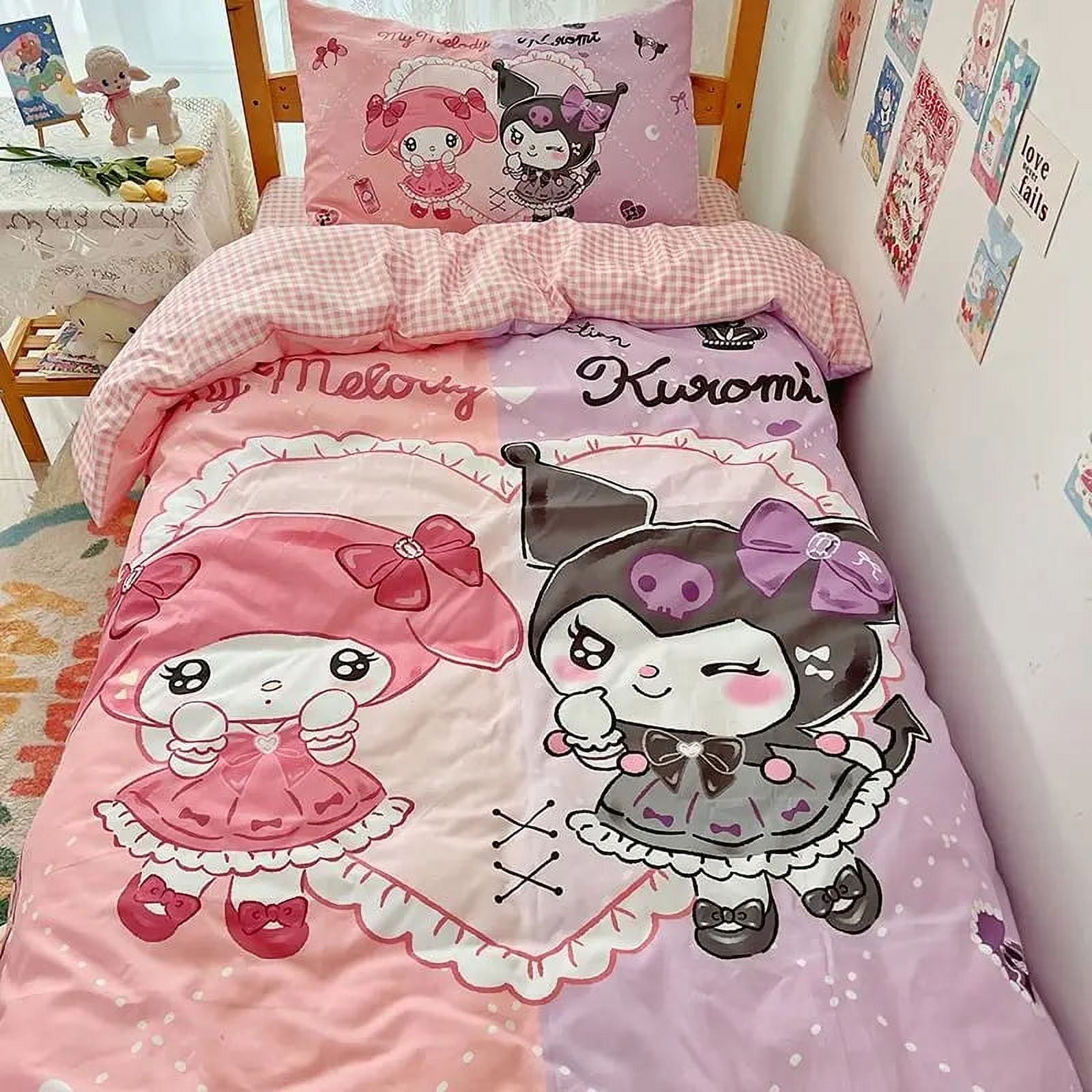 Melody Kuromi Duvet Cover Kawaii Cute Cartoon Series Cinnamoroll ...