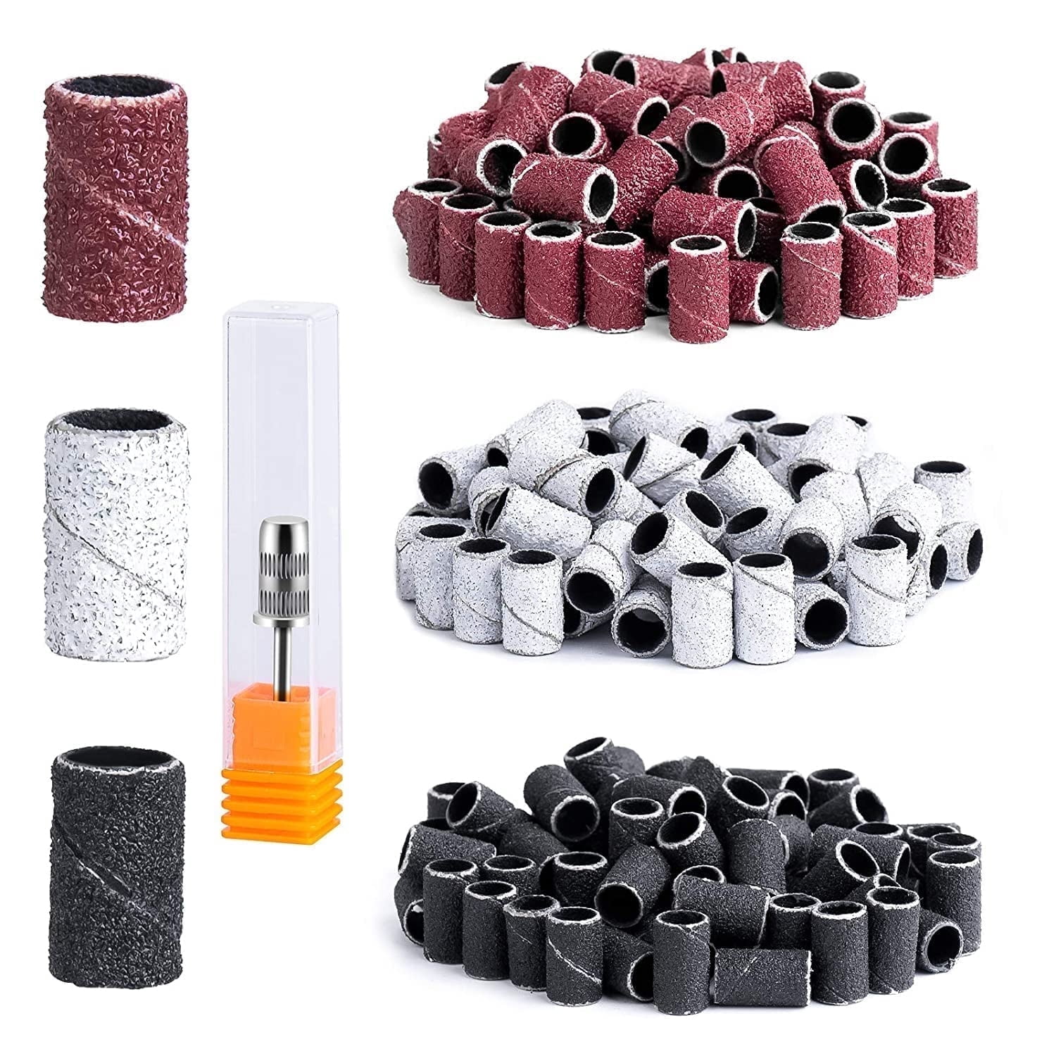 MelodySusie 300 Pcs Sanding Bands for Nail Drill, 80/120/180 Grit Nail ...