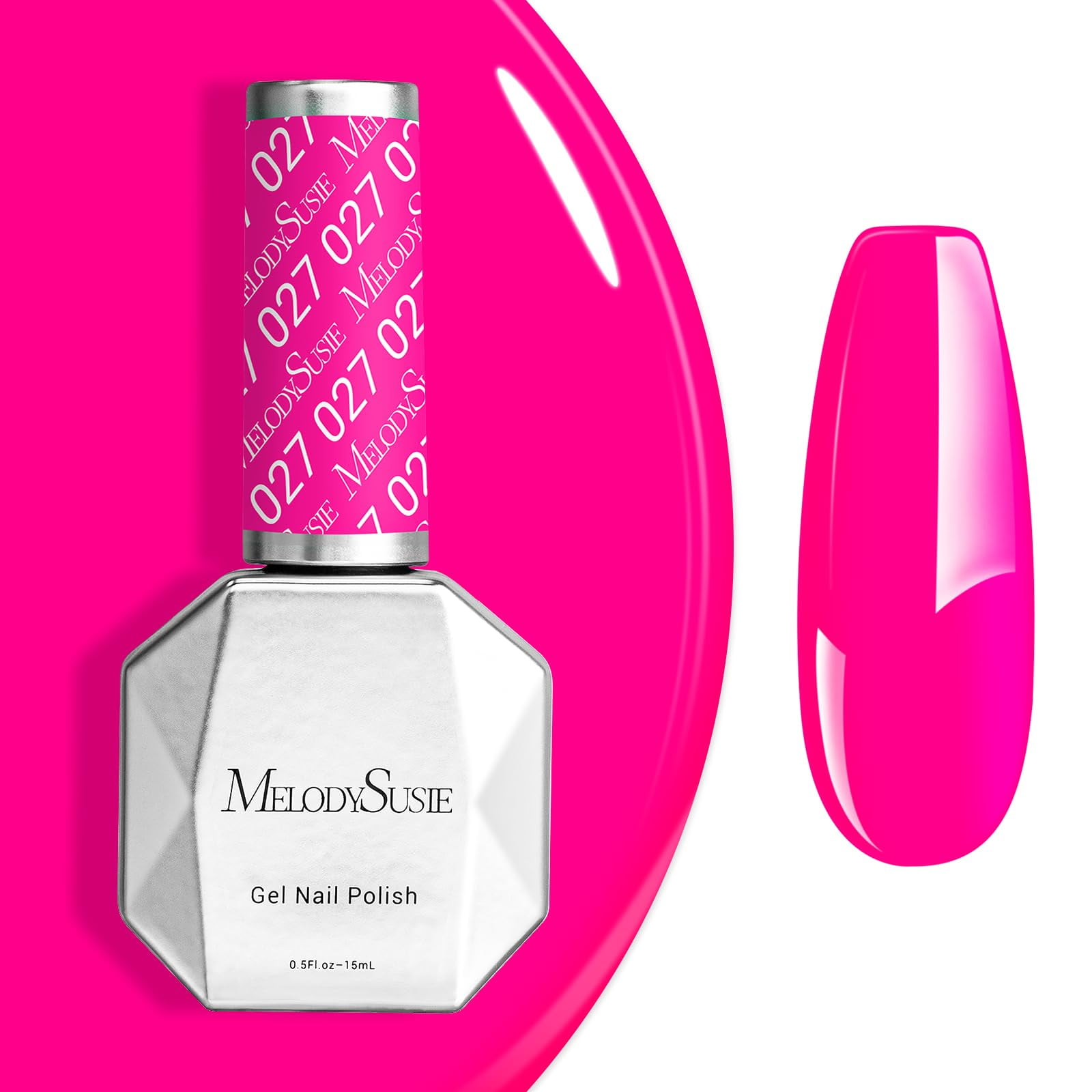 MelodySusie Neon Pink Gel XEF1 Nail Polish,0.5fl oz Bright Pink Nails ...