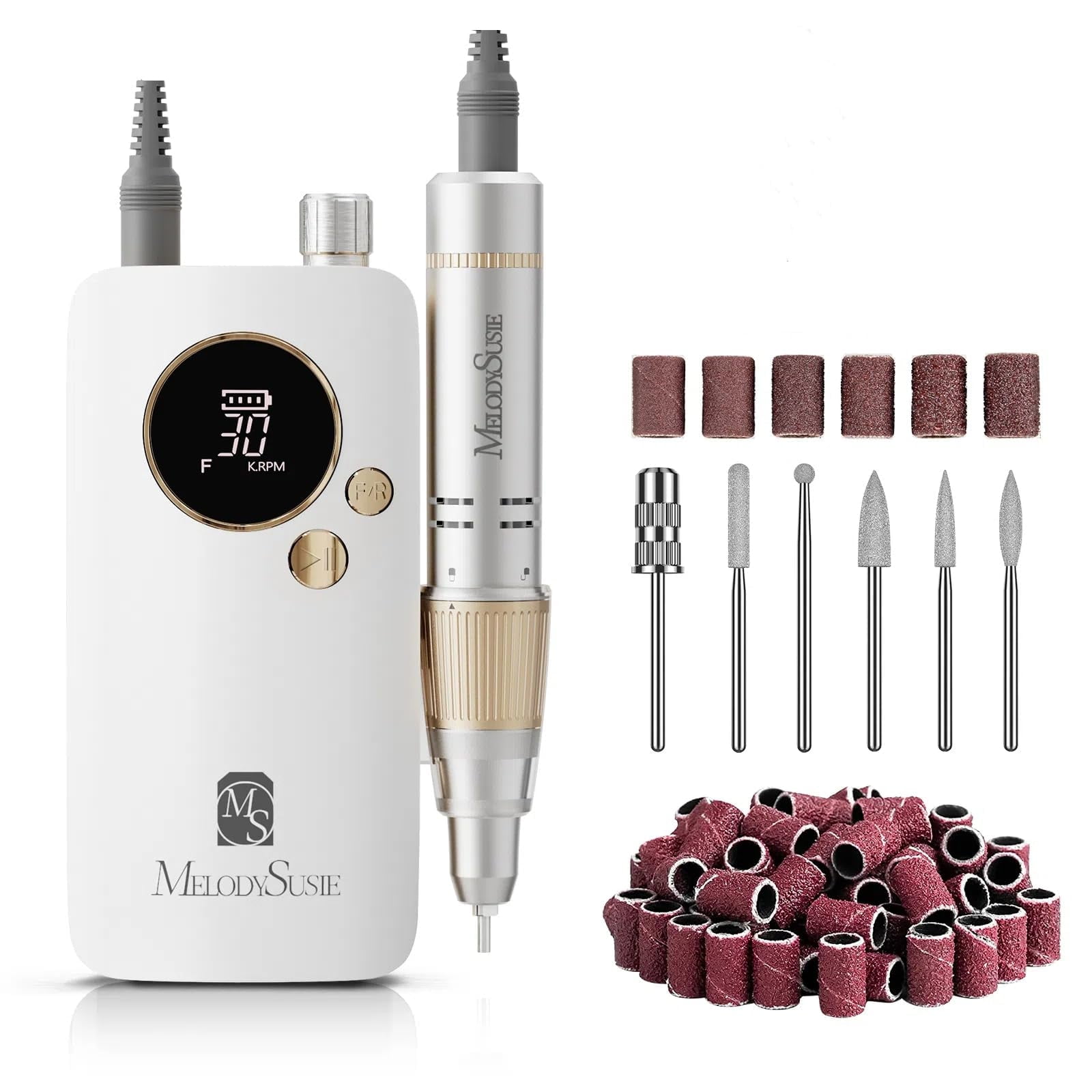 MelodySusie Portable Electric Nail Drill SC320F, 30,000 RPM ...