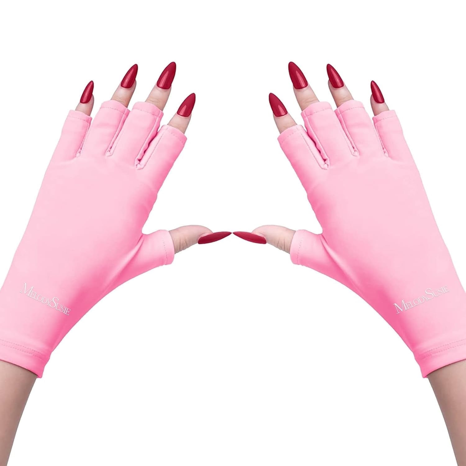 MelodySusie UV Protection Gloves, UPF50+ Fingerless Gel Nail Gloves ...