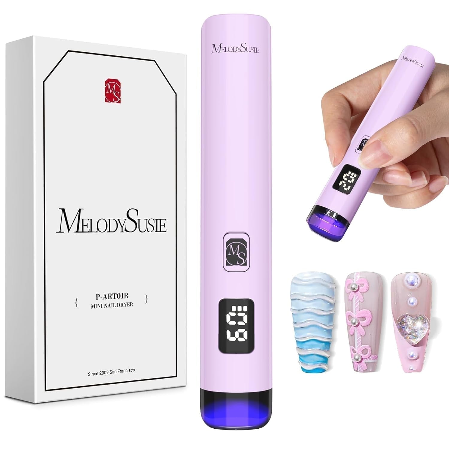 MelodySusie UV Nail Lamp, Flash Cure Light Handheld Mini Cordless Nail ...