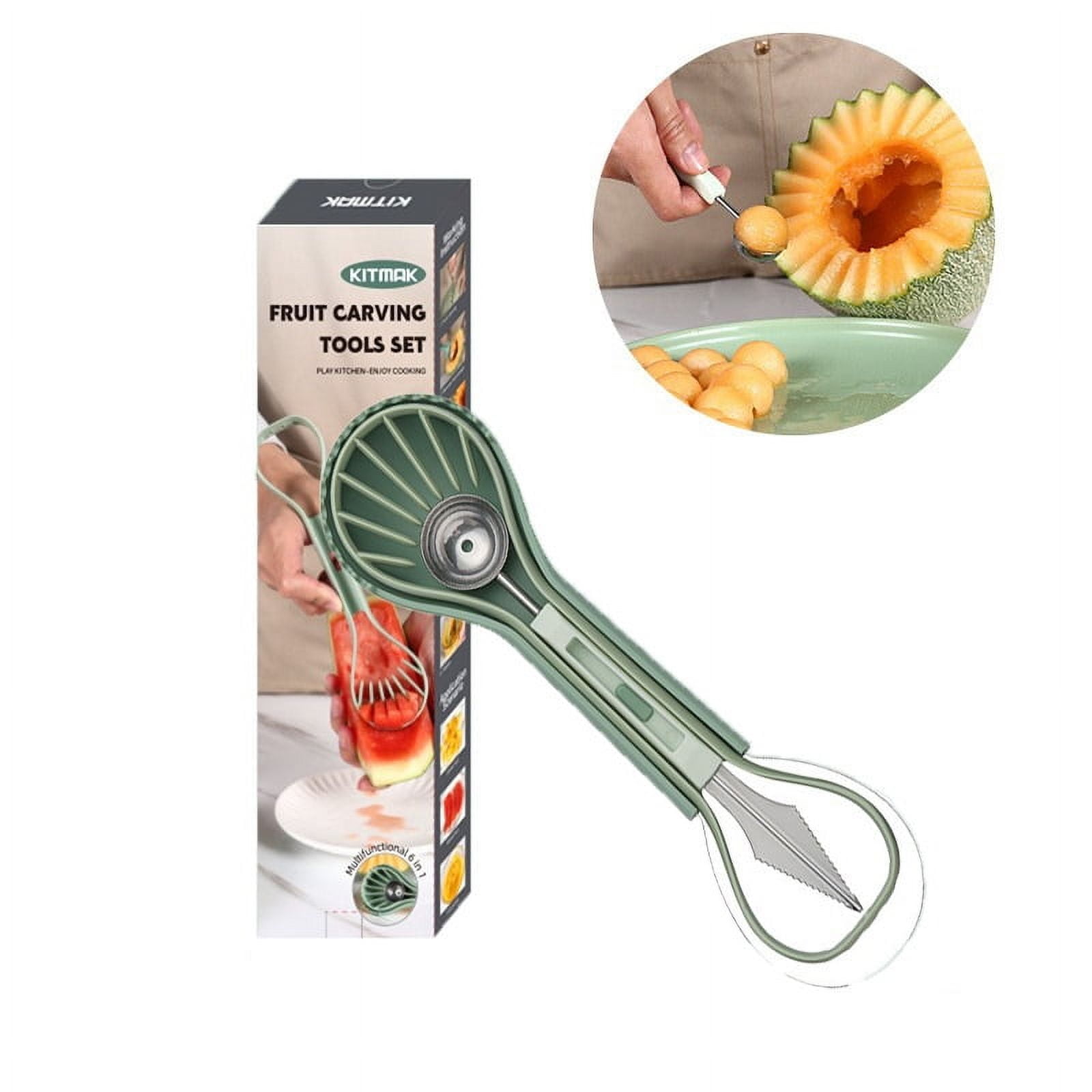 Melon Baller Scoop Set,4 In 1 fruit cutters shapes, watermelon scooper ...